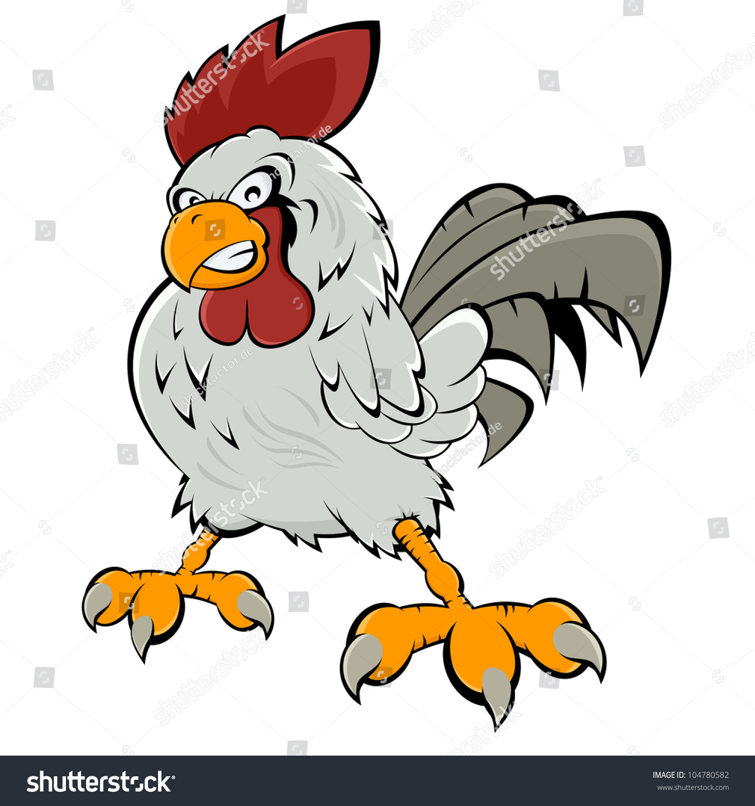 Angry Cartoon Rooster Stock Vector 104780582 - Shutterstock