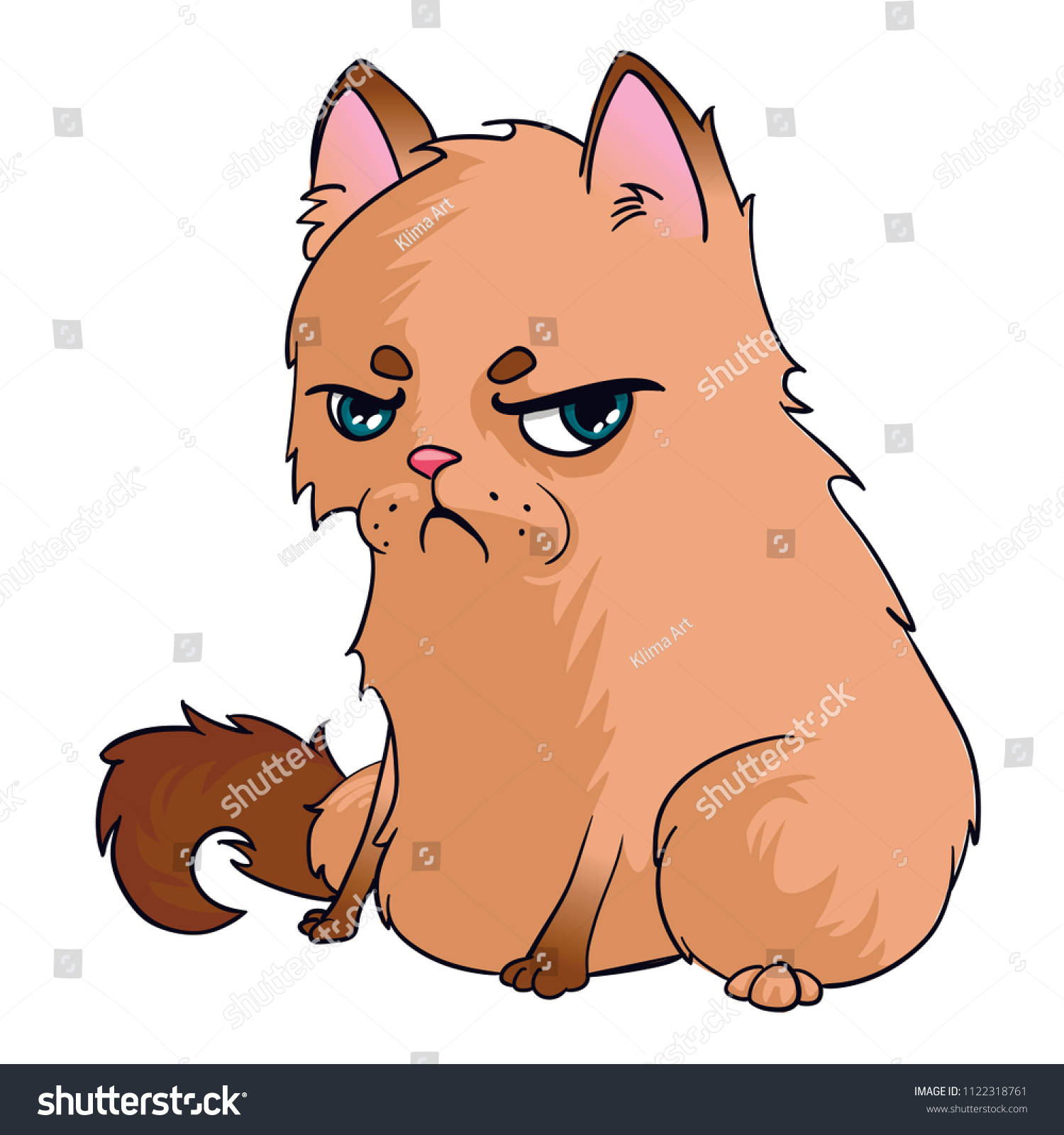 Angry Cat Cartoon Vector : image vectorielle de stock (libre de droits ...