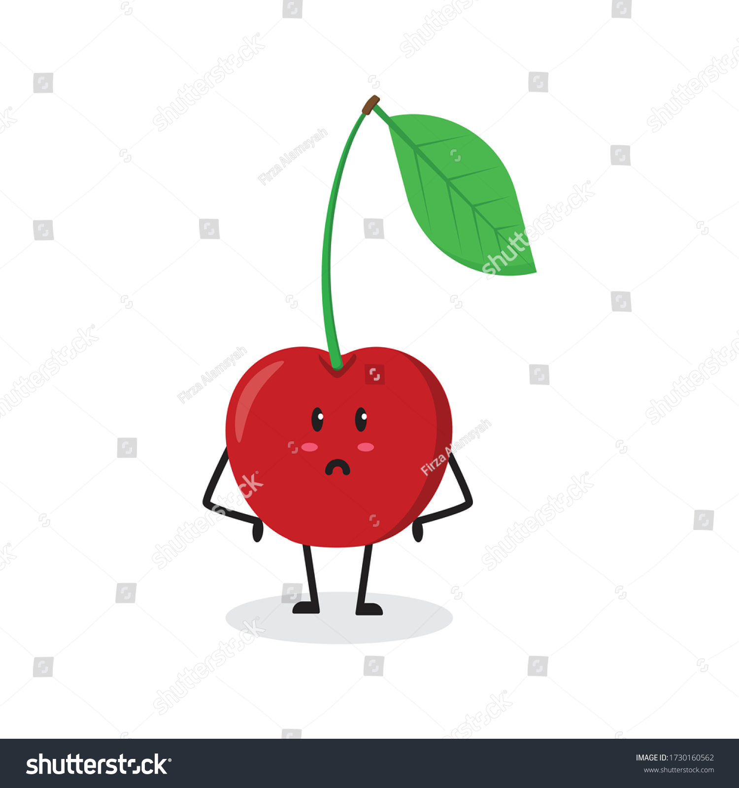 Angry Cherry Fruit Cute Character Mascot Stock Vector (Royalty Free ...