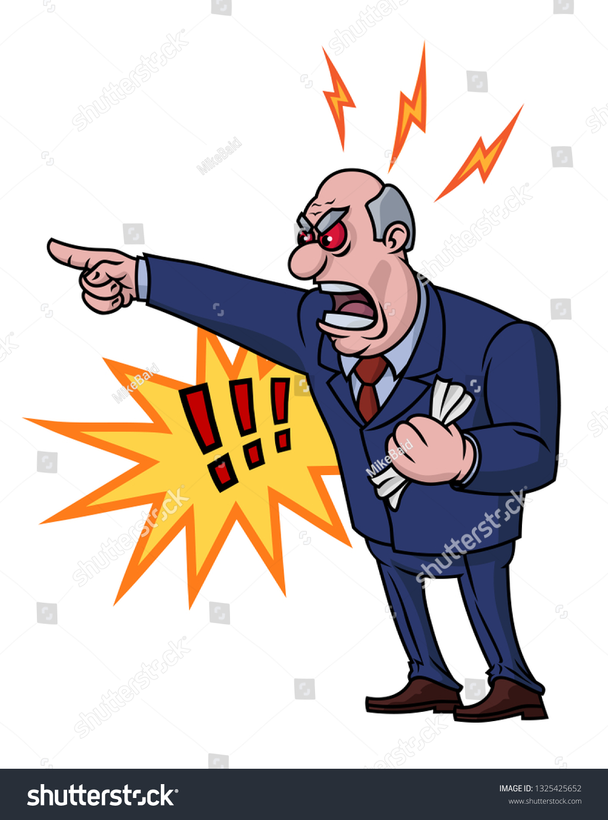 Angry Chief Shouting Loudly Stock Vector (Royalty Free) 1325425652