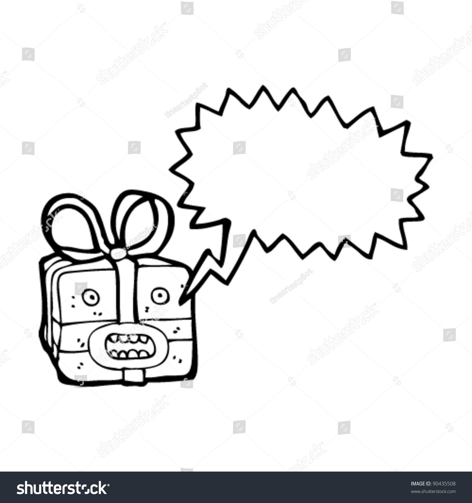 Angry Christmas Present Cartoon Stock Vector (Royalty Free) 90435508