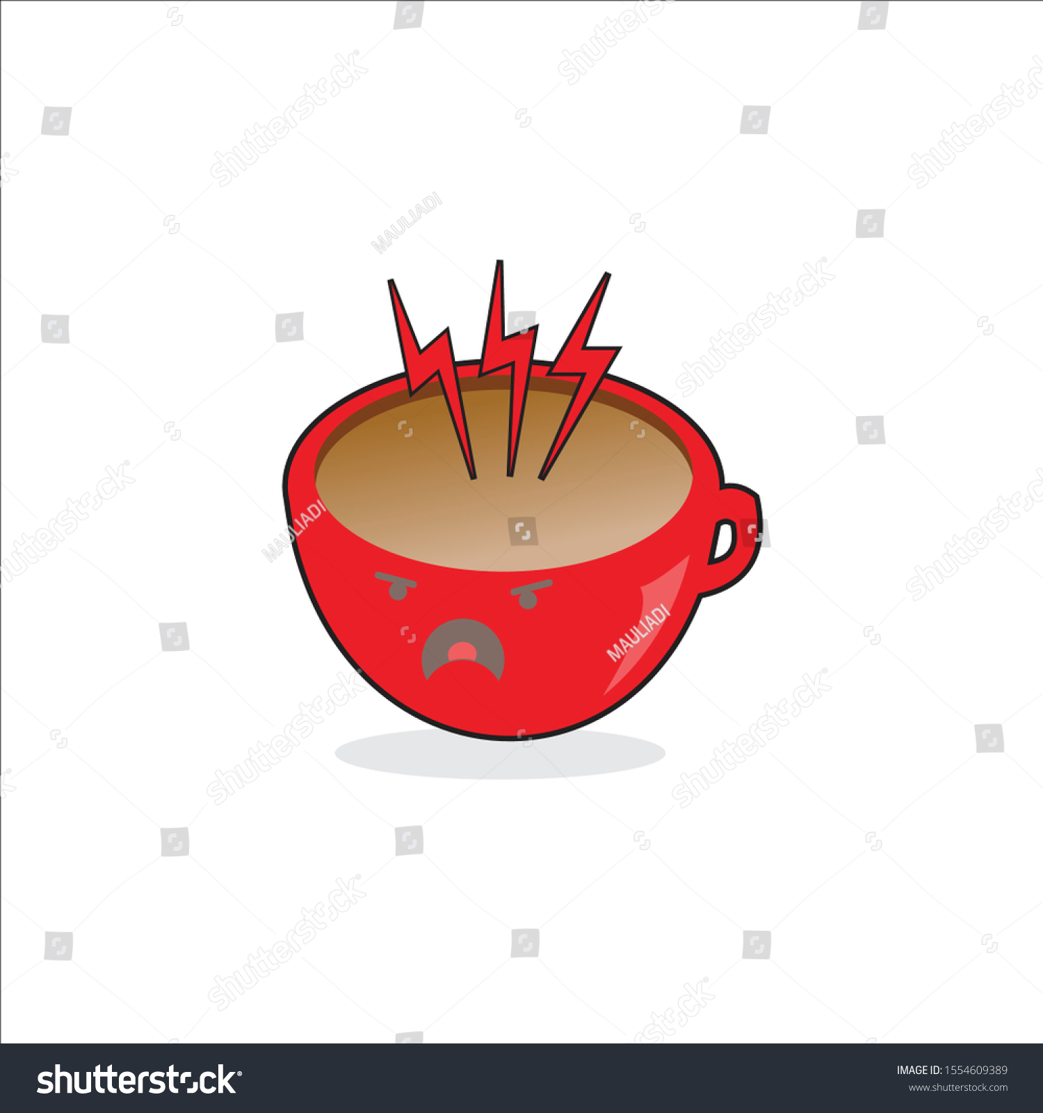 Angry Coffee Cup Vector Illustration Stock Vector (Royalty Free) 1554609389