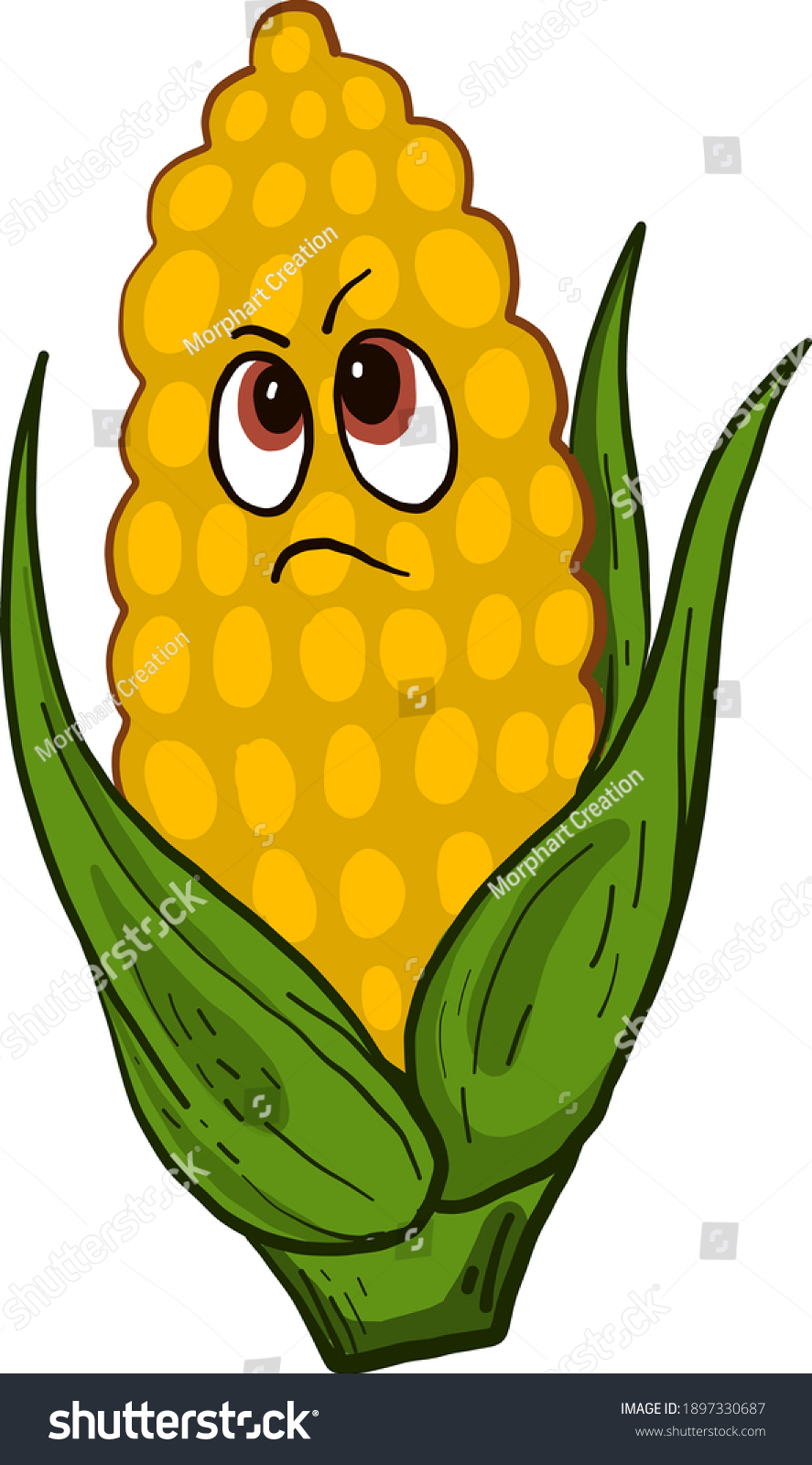 Angry Corn Illustration Vector On White Stock Vector (Royalty Free ...