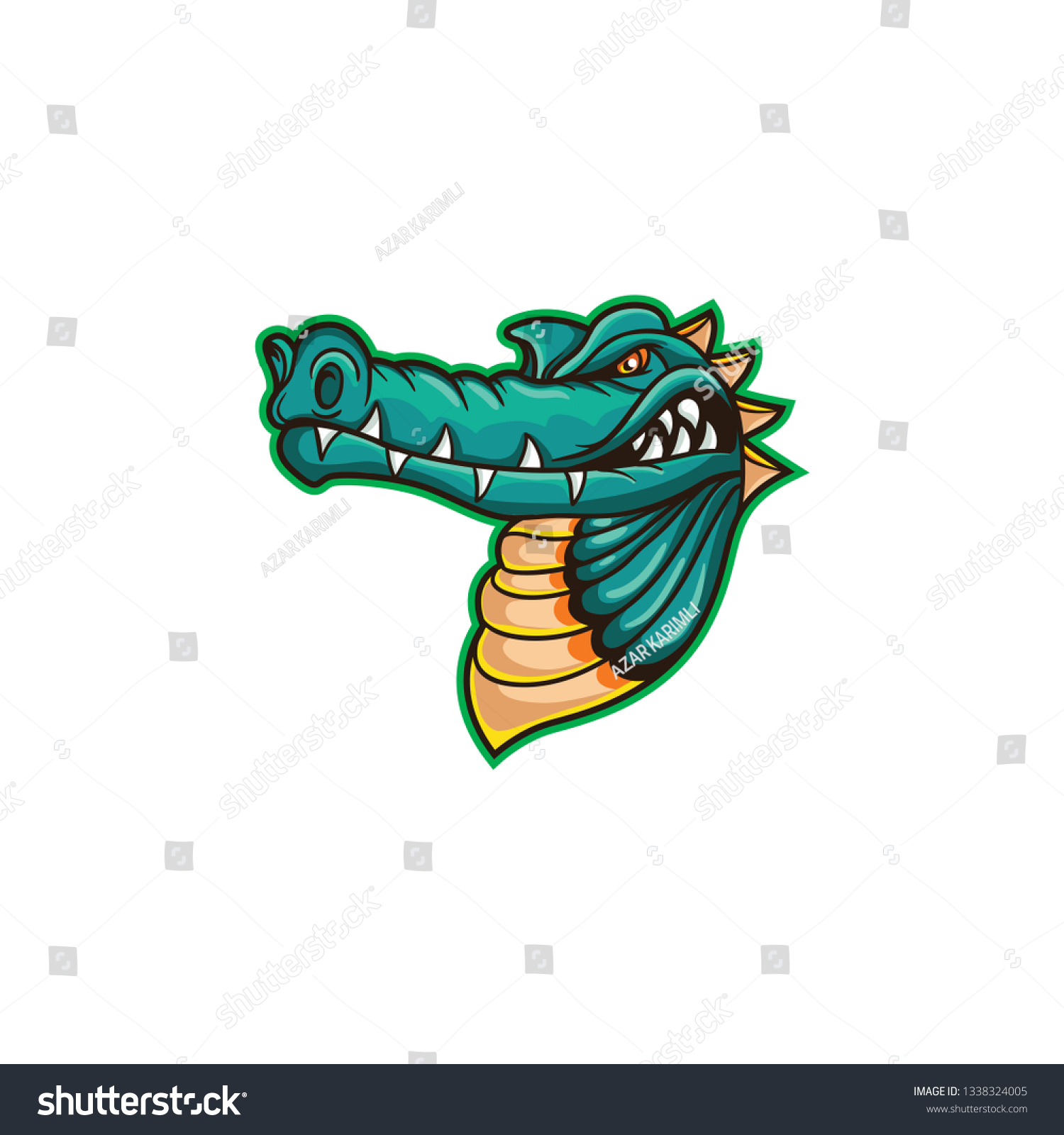 Angry Crocodile Head Cartoon Vector On Stock Vector (Royalty Free ...