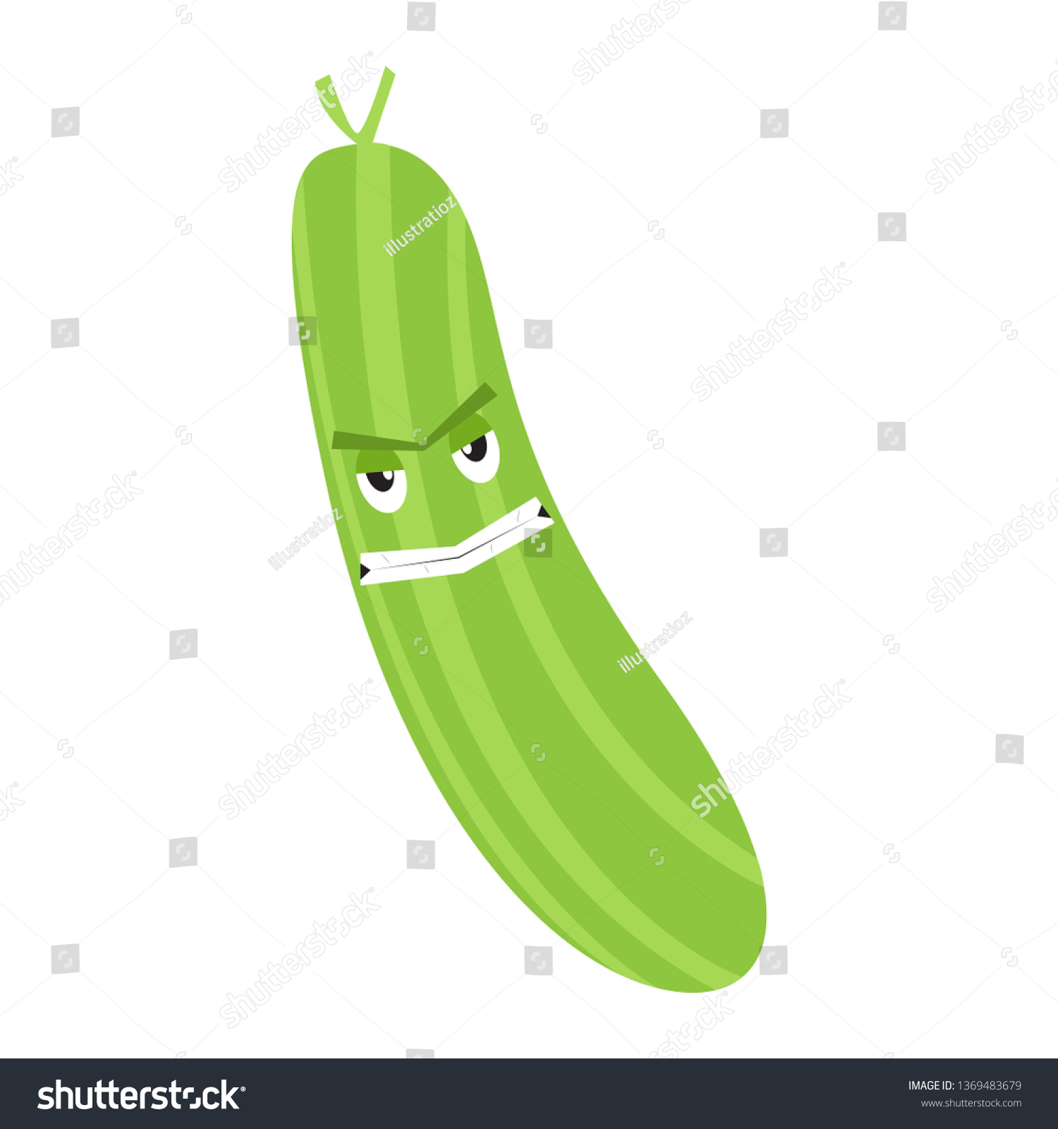 Angry Cucumber Cartoon Image Vector Illustration Stock Vector (Royalty ...