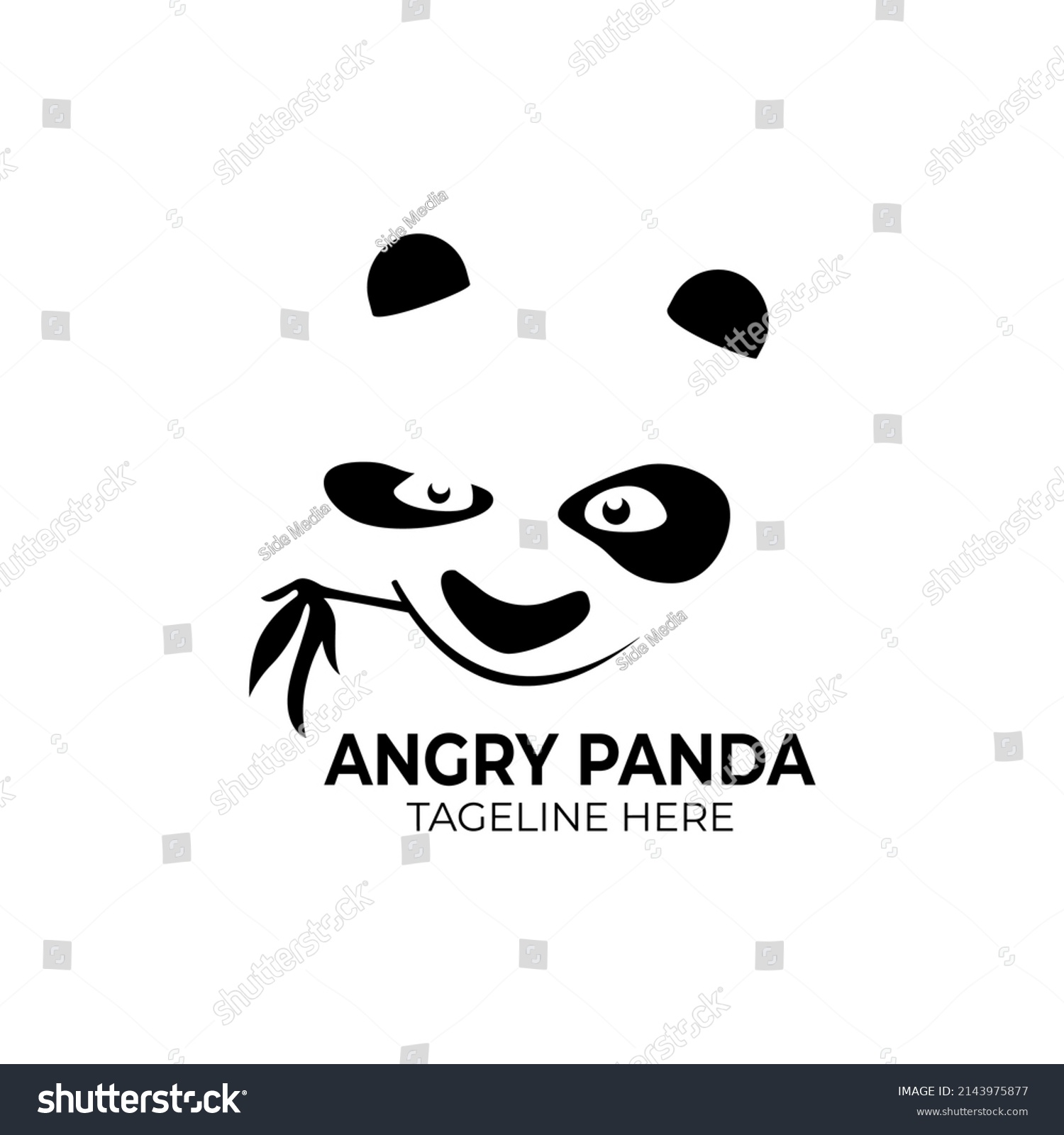 Angry Cute Panda Face Logo Vector Stock Vector (Royalty Free ...