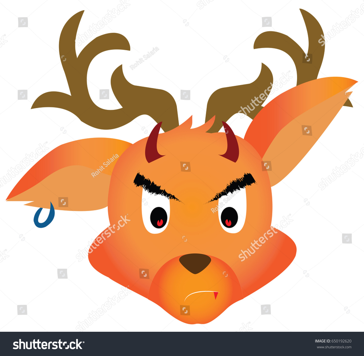 Angry Deer Stock Vector (Royalty Free) 650192620 | Shutterstock