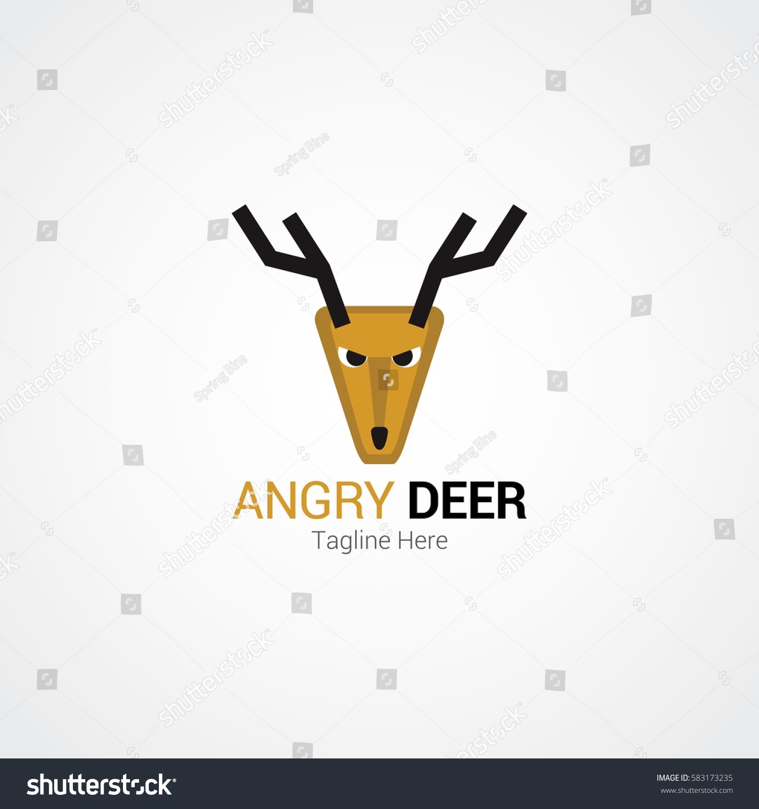 Angry Deer Logo Design Template Vector Stock Vector (Royalty Free ...