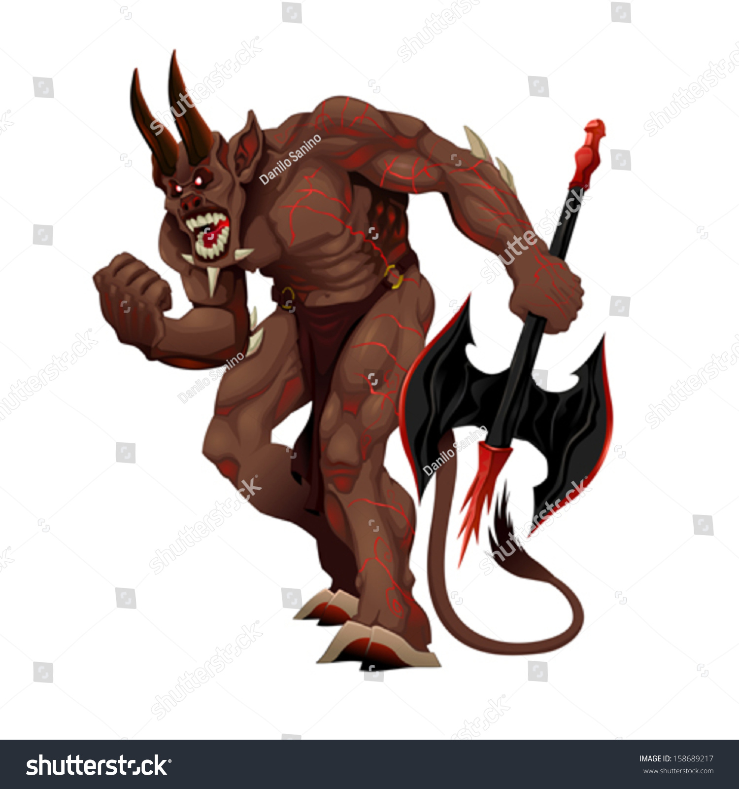 Angry Demon Cartoon Vector Isolated Character Stock Vector 158689217 ...