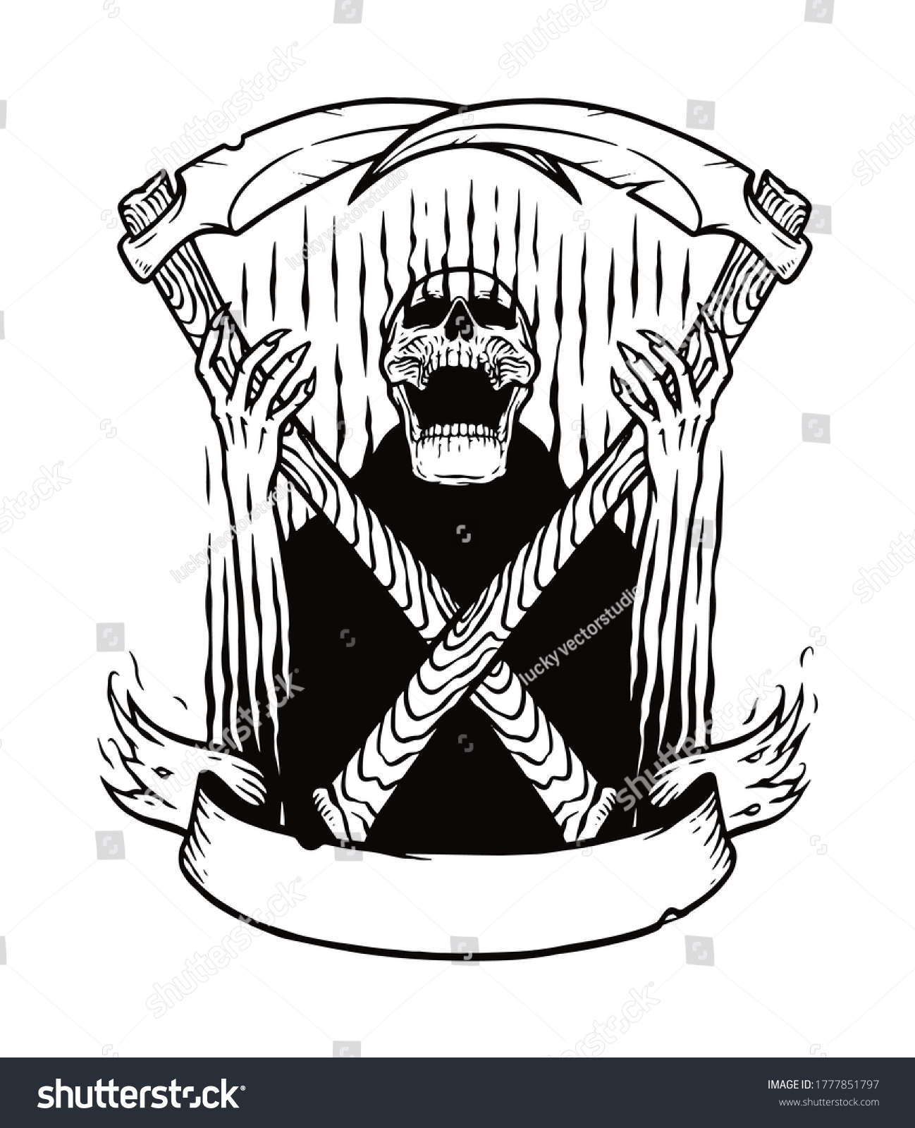 Angry Demon Skull Vector Illustration Stock Vector (Royalty Free ...