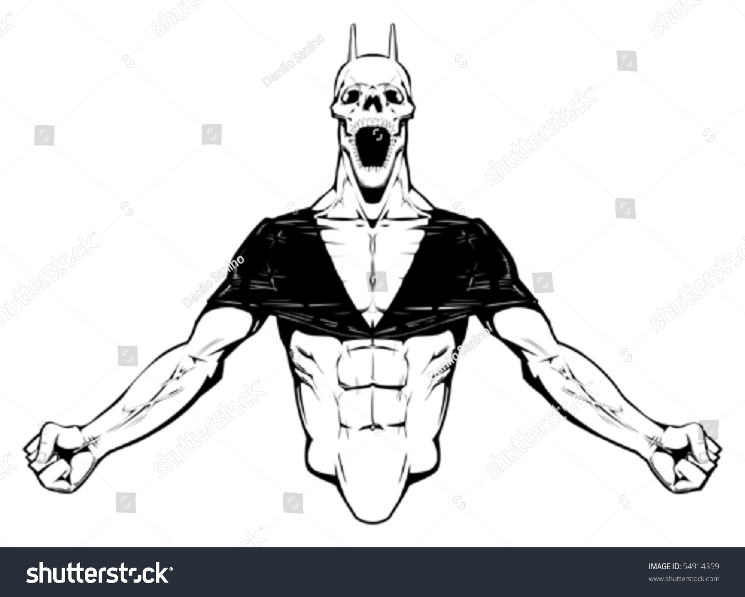 Angry Demon Vector Horror Illustration Isolated Stock Vector (Royalty ...