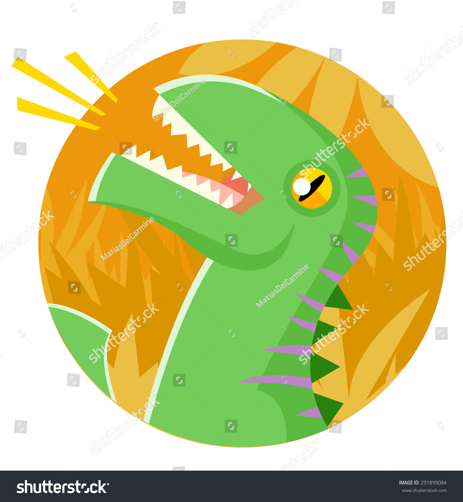 Angry Dinosaur Roaring Stock Vector (Royalty Free) 291899084