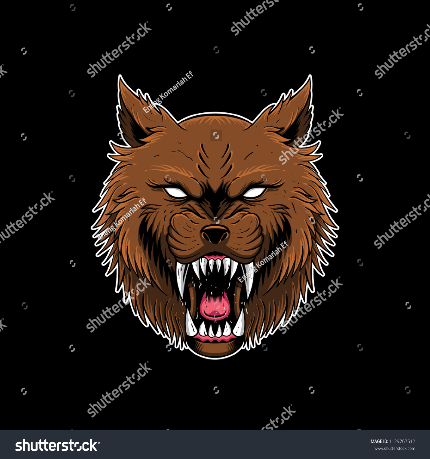 Angry Dog Illustration Stock Vector (Royalty Free) 1129767512 ...