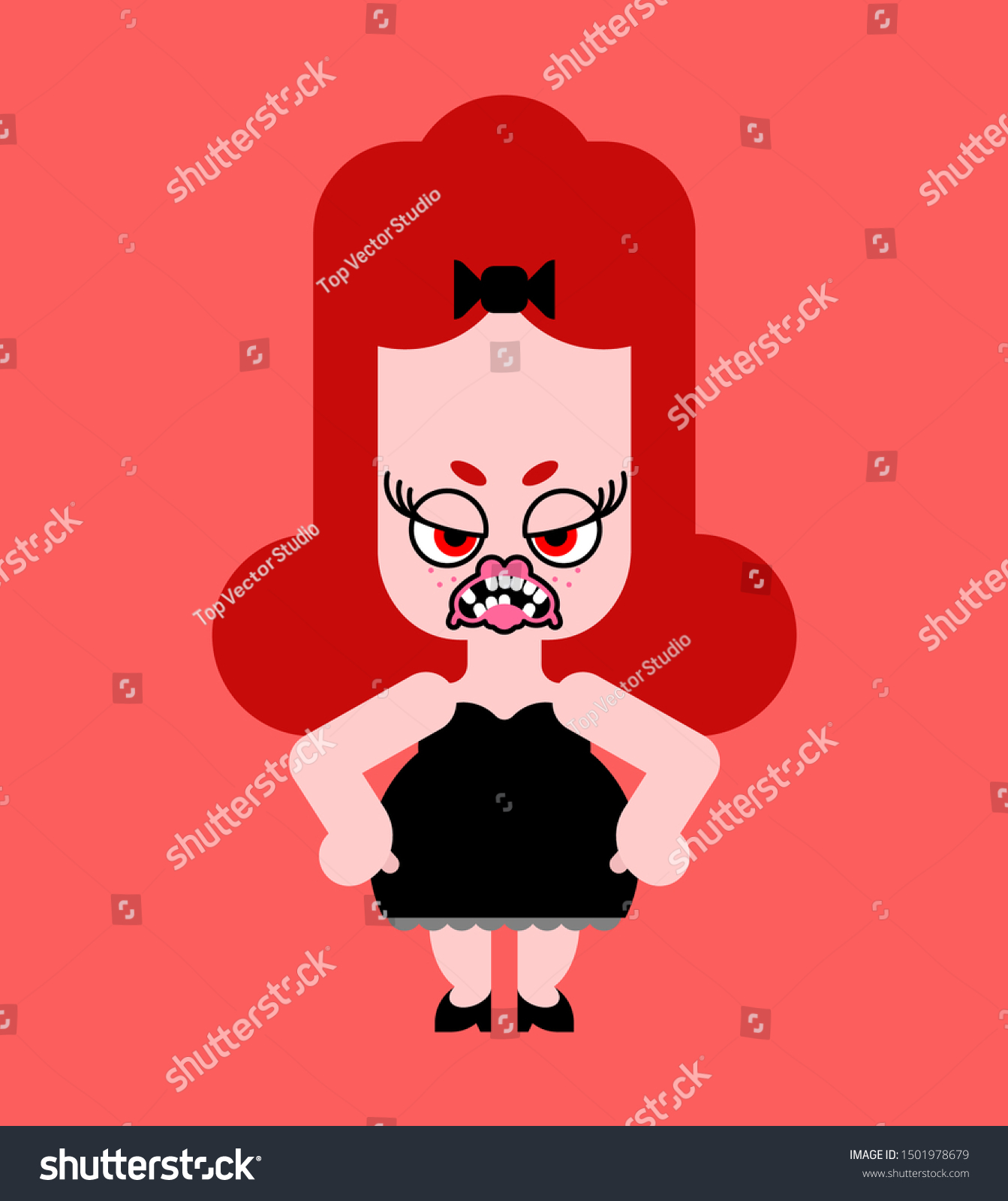 Angry Doll Isolated Grumpy Puppet Vector: vector de stock (libre de ...