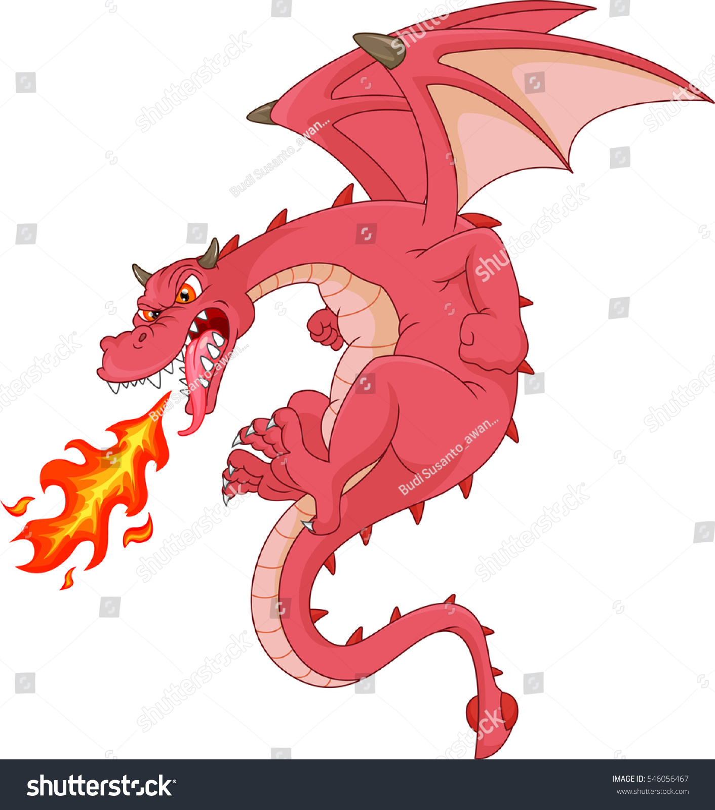 Angry Dragon Cartoon 스톡 벡터 546056467 - Shutterstock
