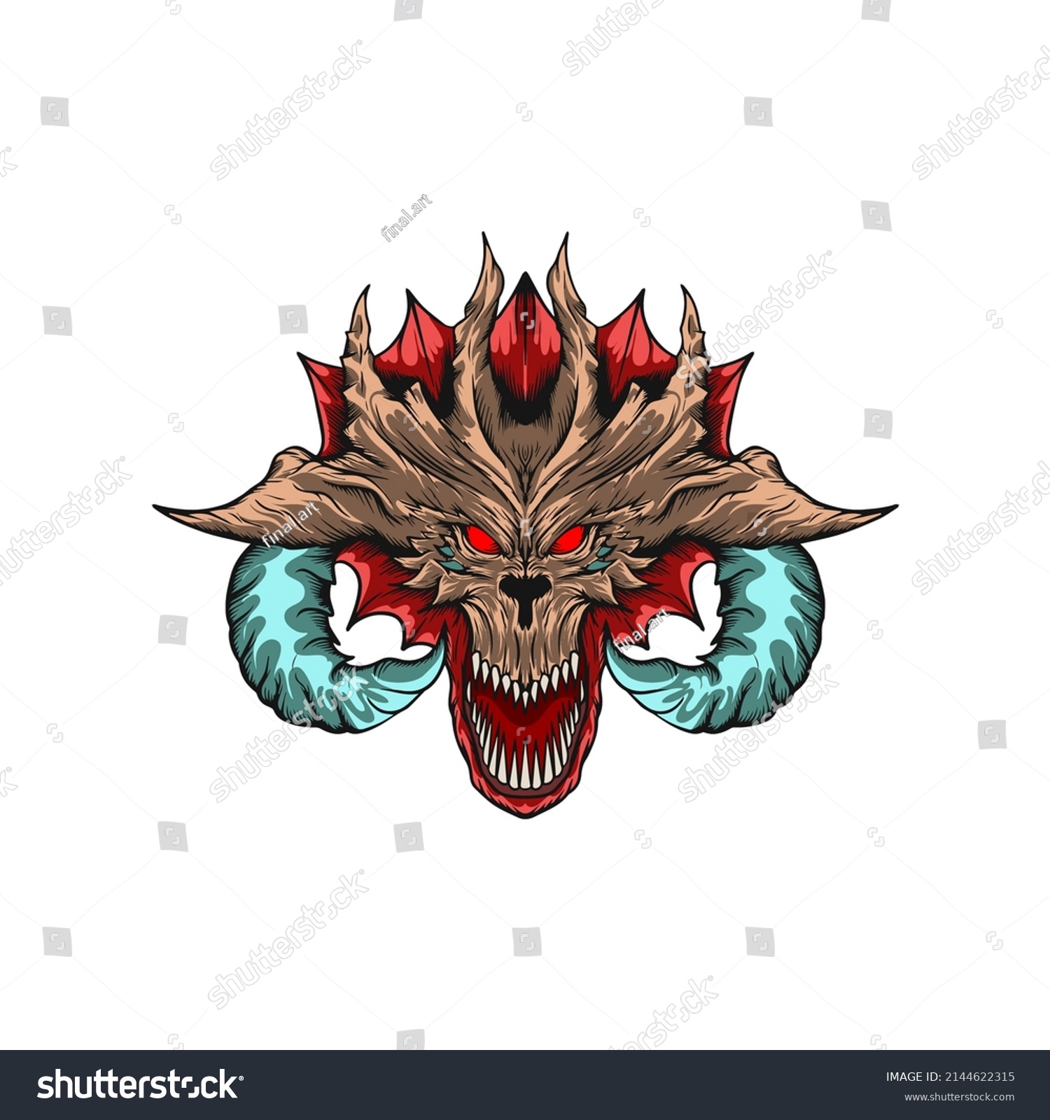 Angry Dragon Head Vector Illustration Stock Vector (Royalty Free ...
