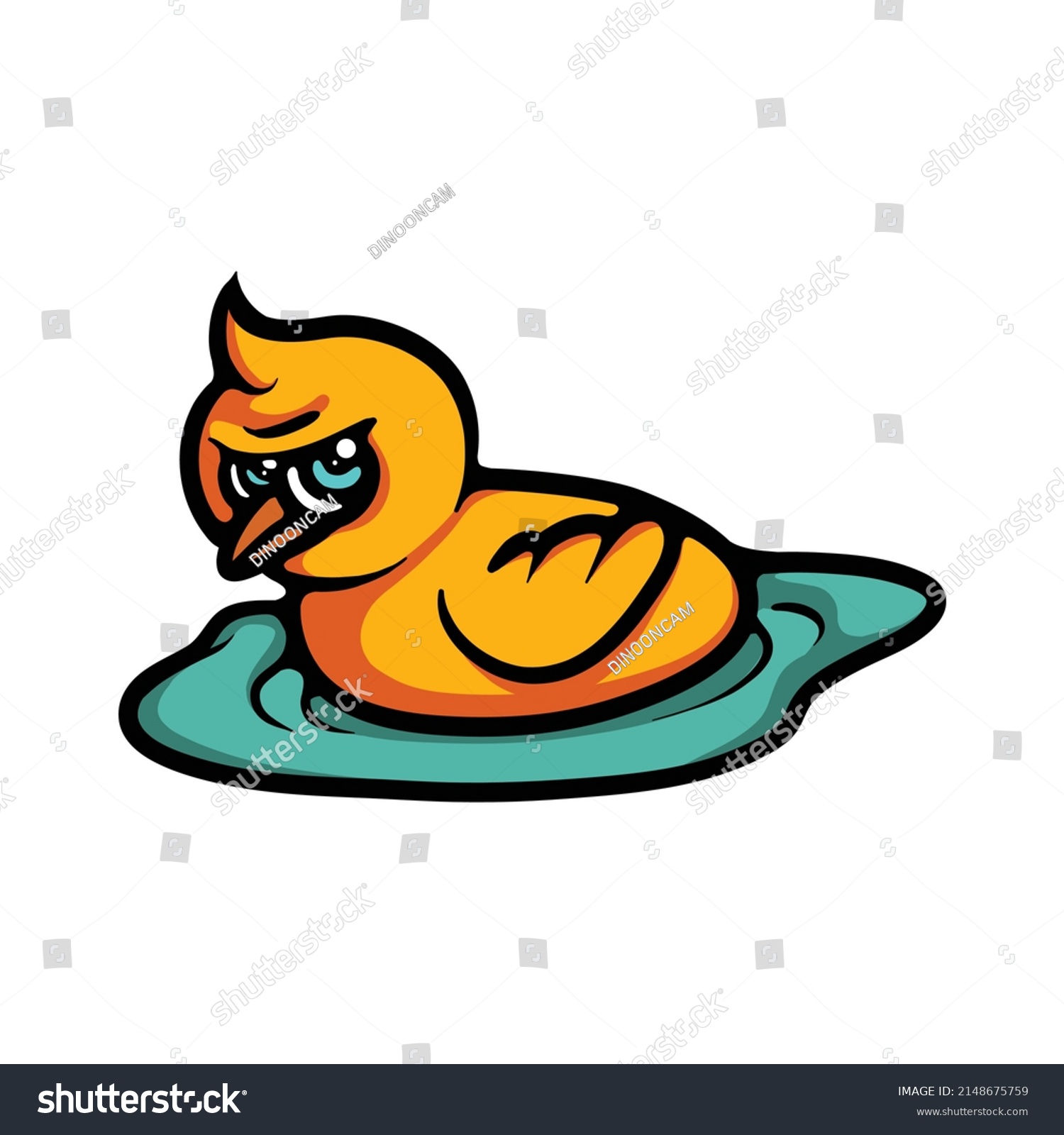 Angry Duck Bath Cartoon Vector Illustration Stock Vector (Royalty Free ...