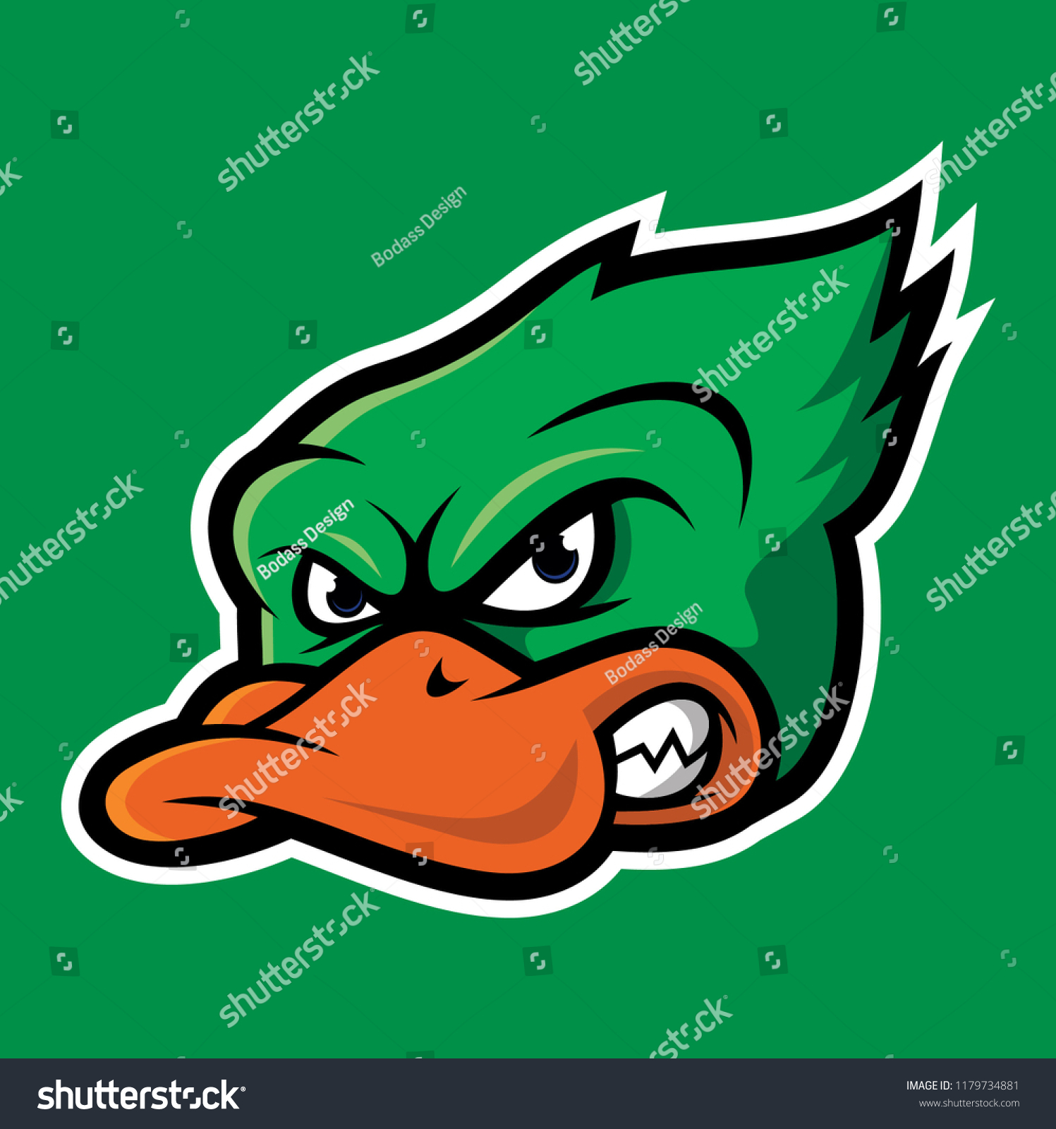 Angry Duck Head Stock Vector (Royalty Free) 1179734881 | Shutterstock