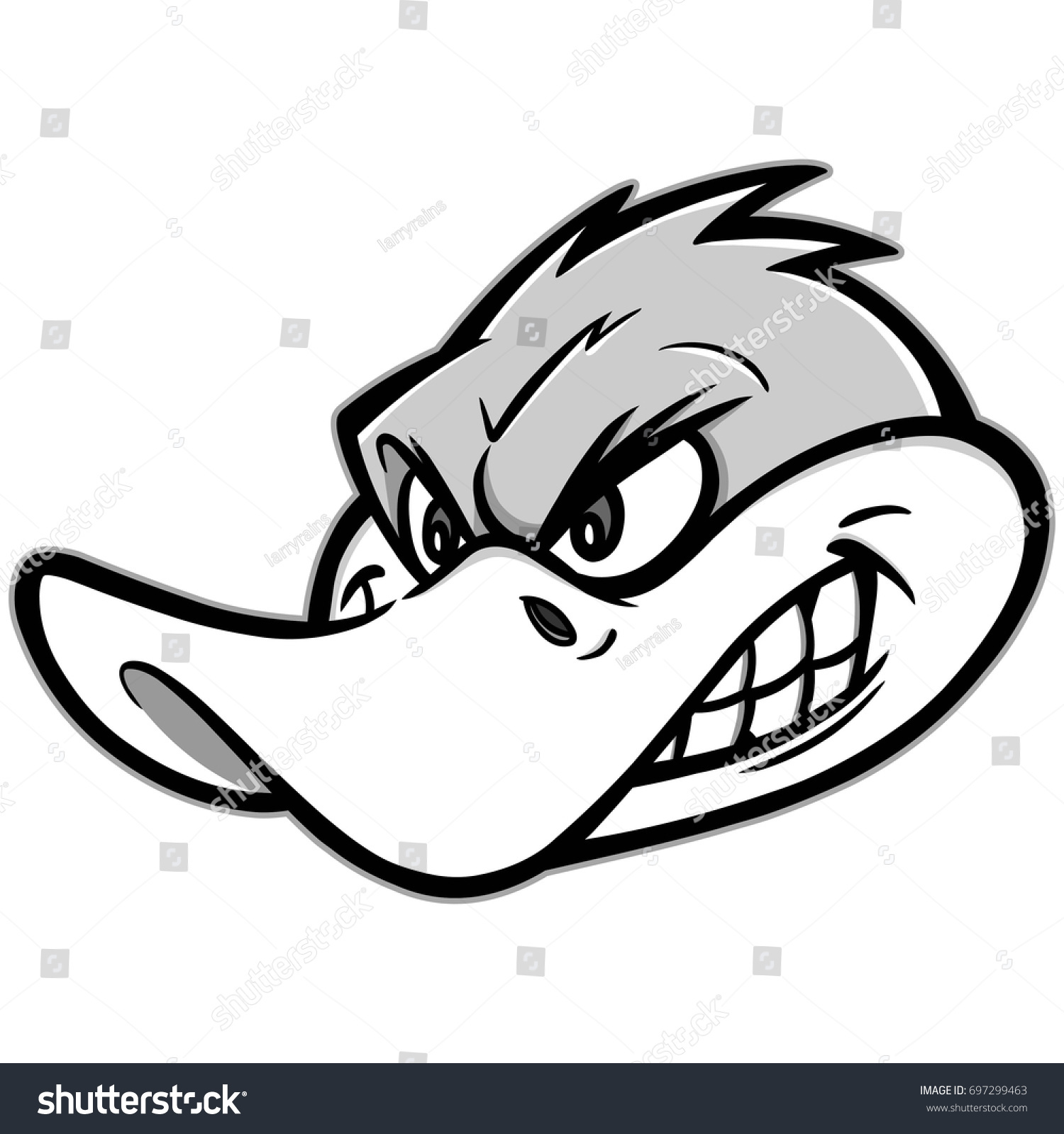 Angry Duck Illustration Stock Vector (Royalty Free) 697299463