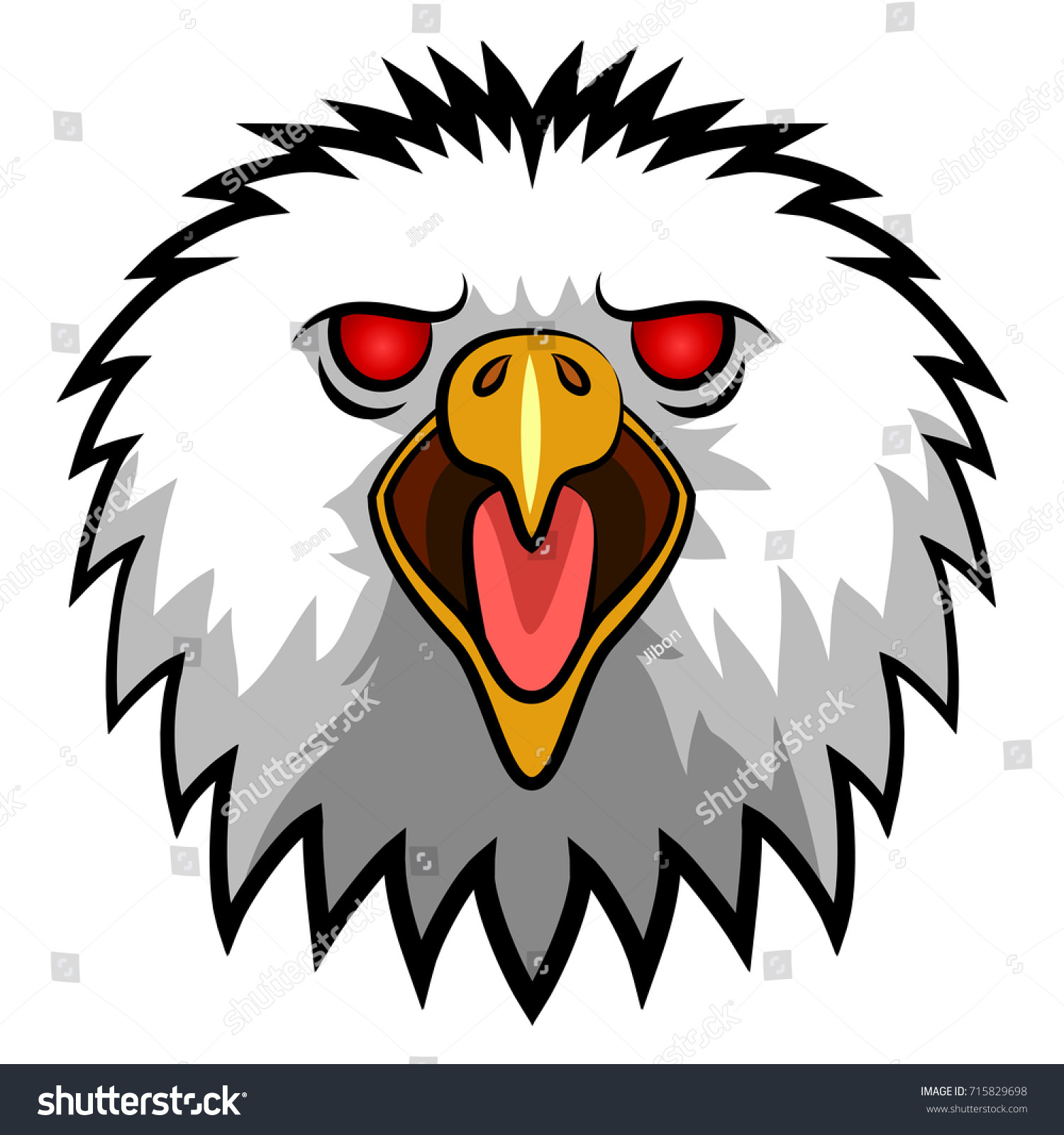Angry Eagle Head Mascot Vector Illustration Stock Vector (Royalty Free ...
