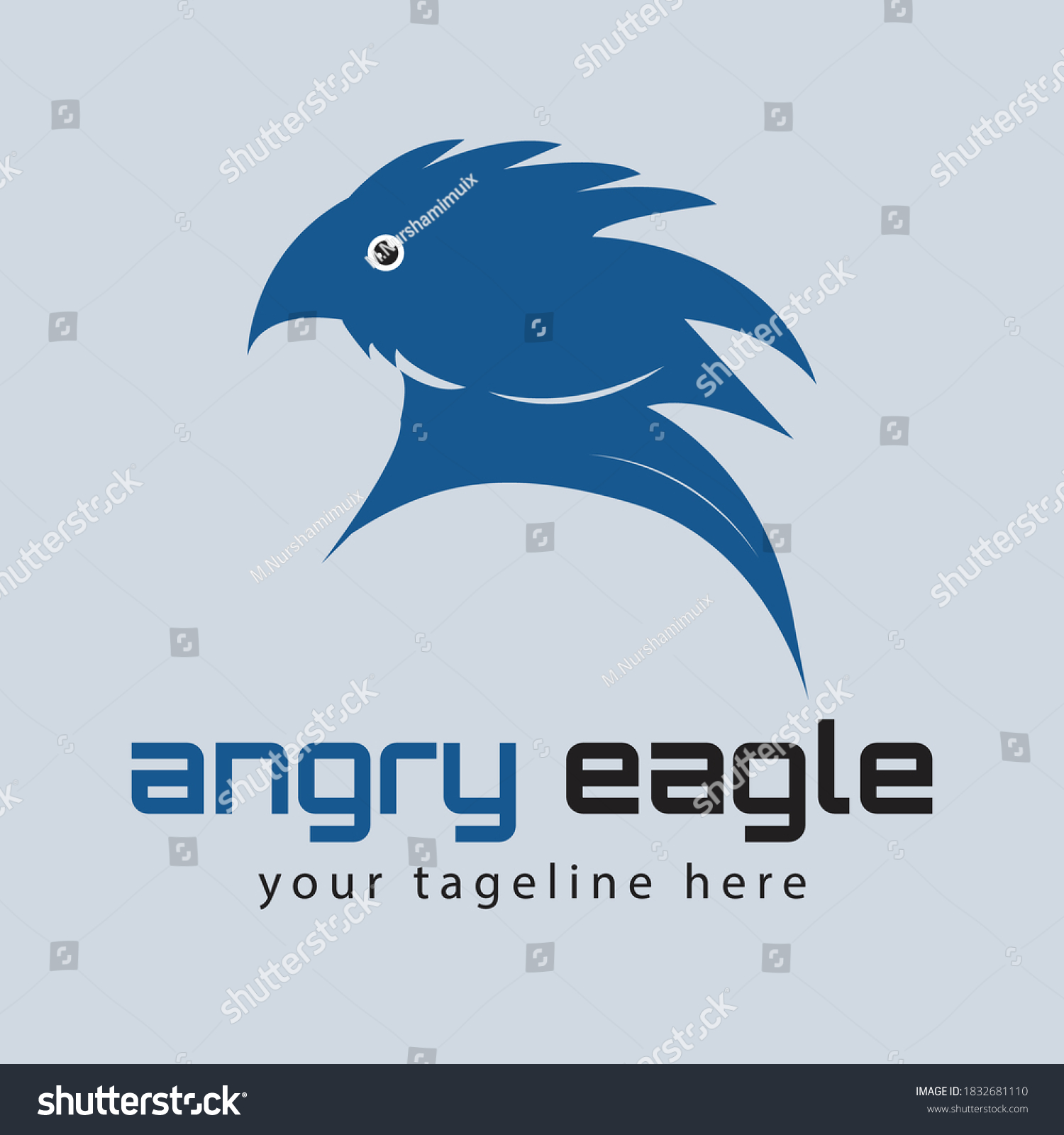 Angry Eagle Logo Design Vector Template Stock Vector (Royalty Free ...