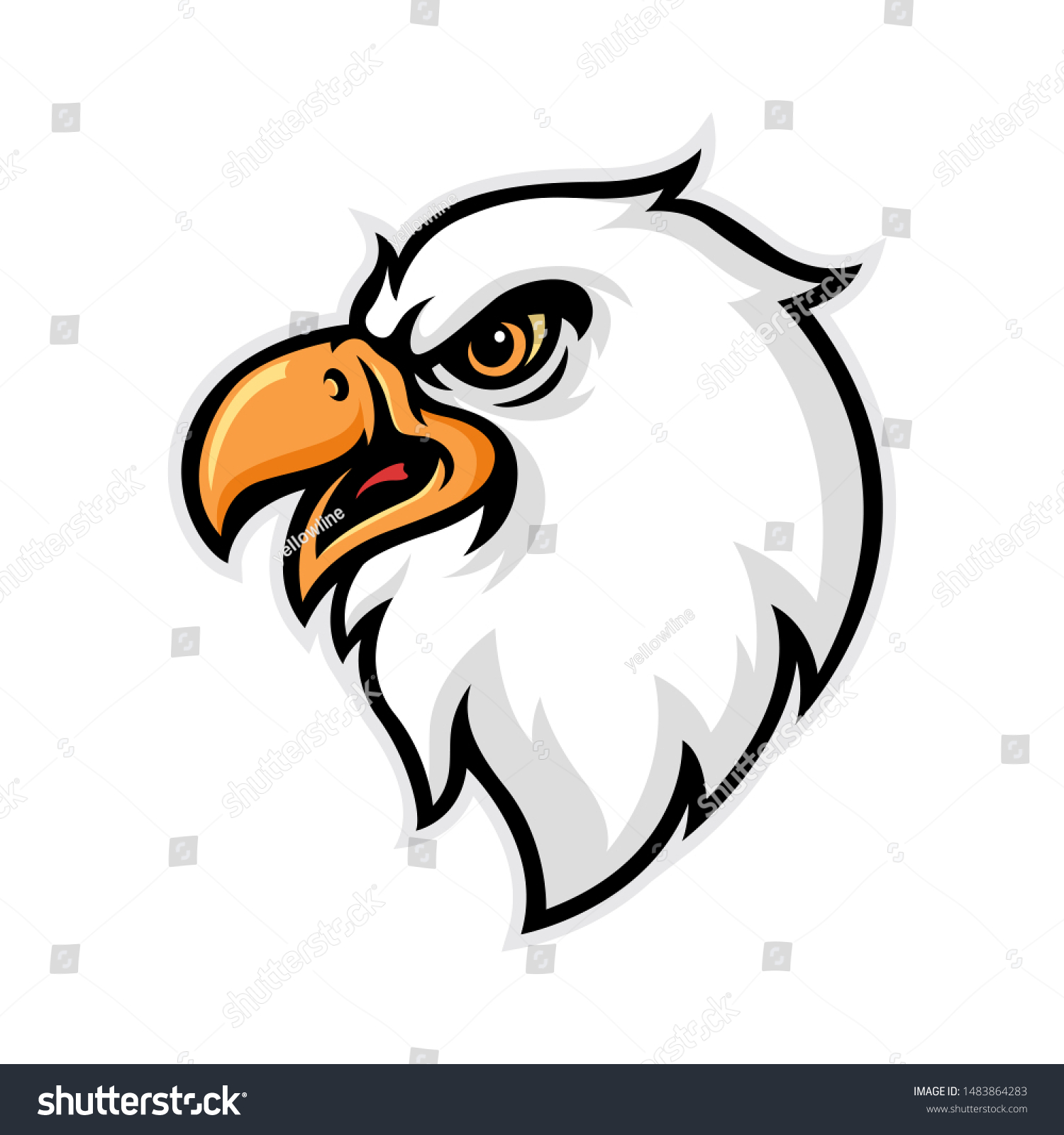 Angry Eagle Mascot Isolated Vector Logo Stock Vector (Royalty Free ...