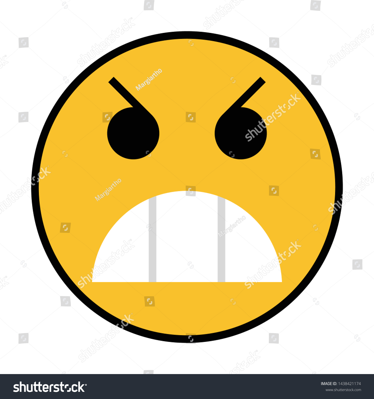 Angry Emoticon Flat Style Icon Stock Vector (Royalty Free) 1438421174 ...