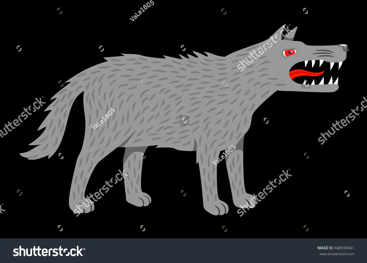 Angry Evil Wolf Vector Illustration Isolated Stock Vector (Royalty Free ...