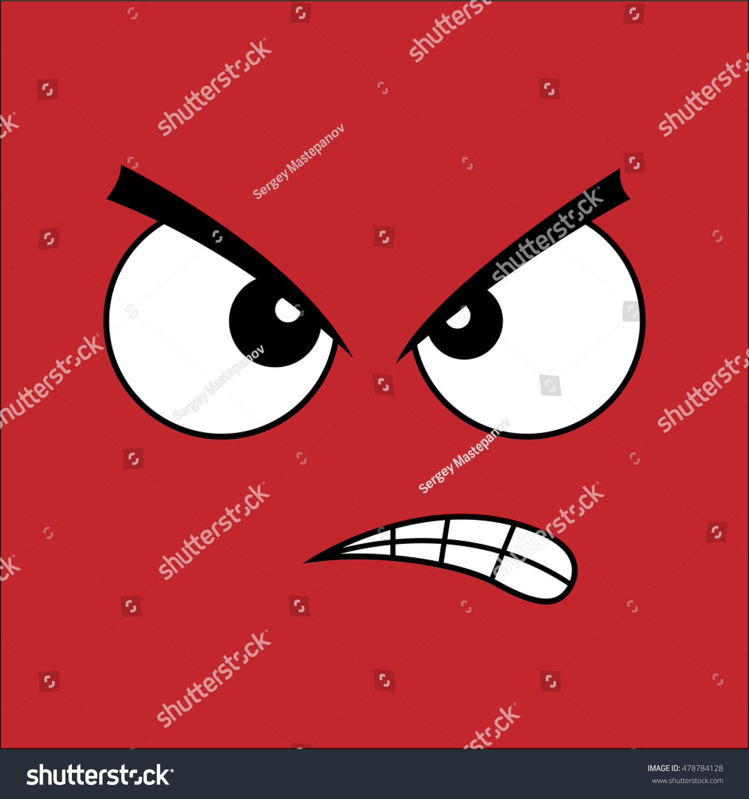 Angry Face Cartoon Style Stock Vector (Royalty Free) 478784128 ...