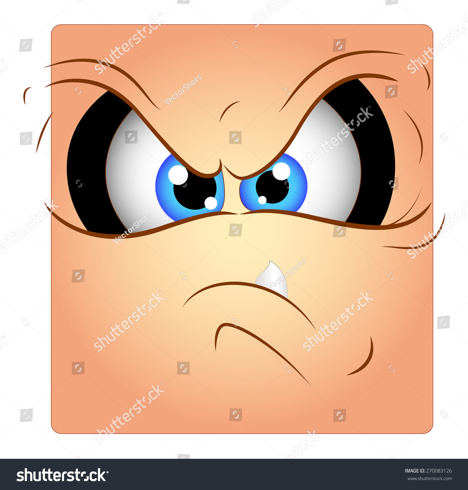 Angry Face Expression Box Smiley: vector de stock (libre de regalías ...
