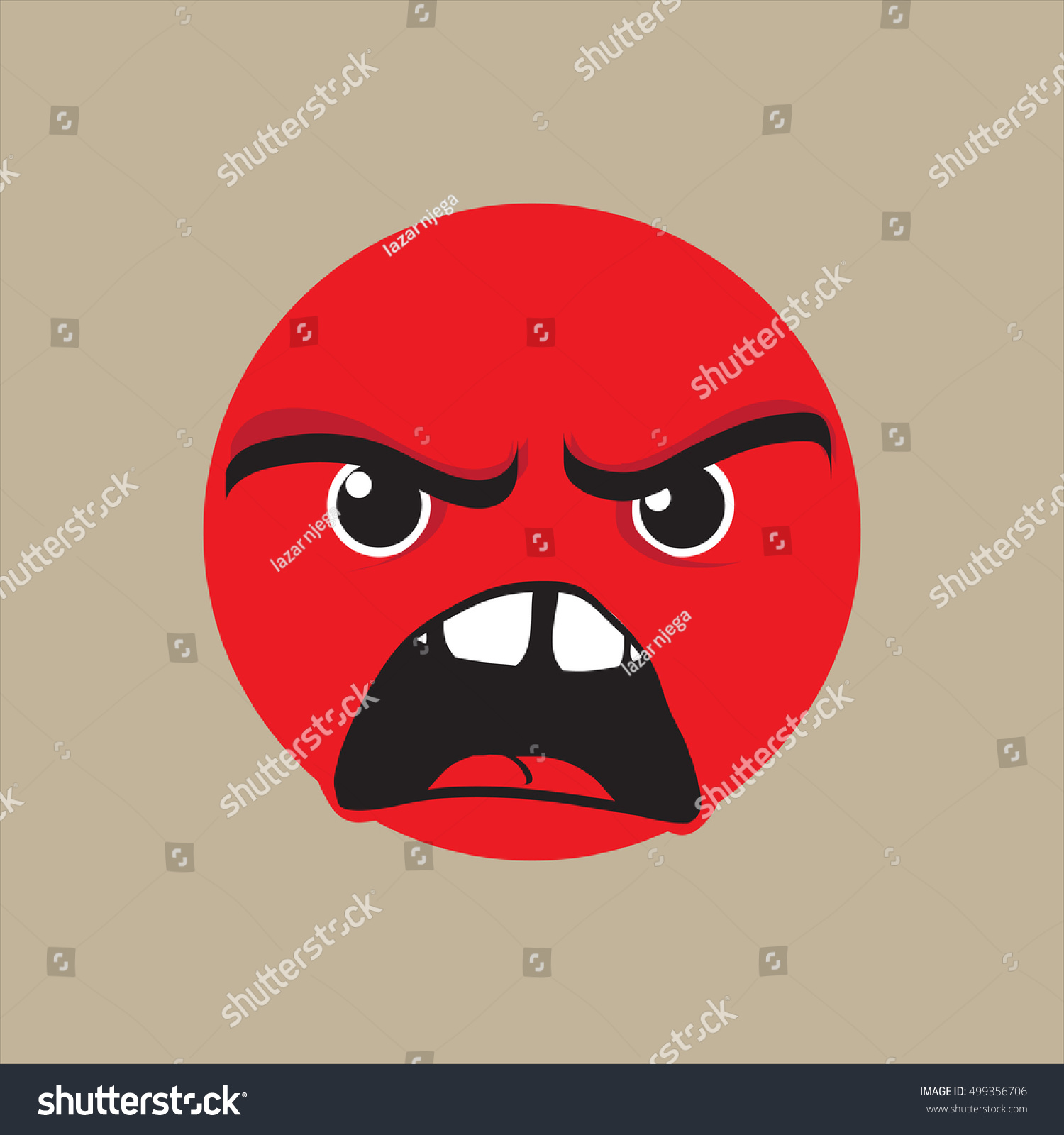 Angry Face Illustration Stock Vector (Royalty Free) 499356706