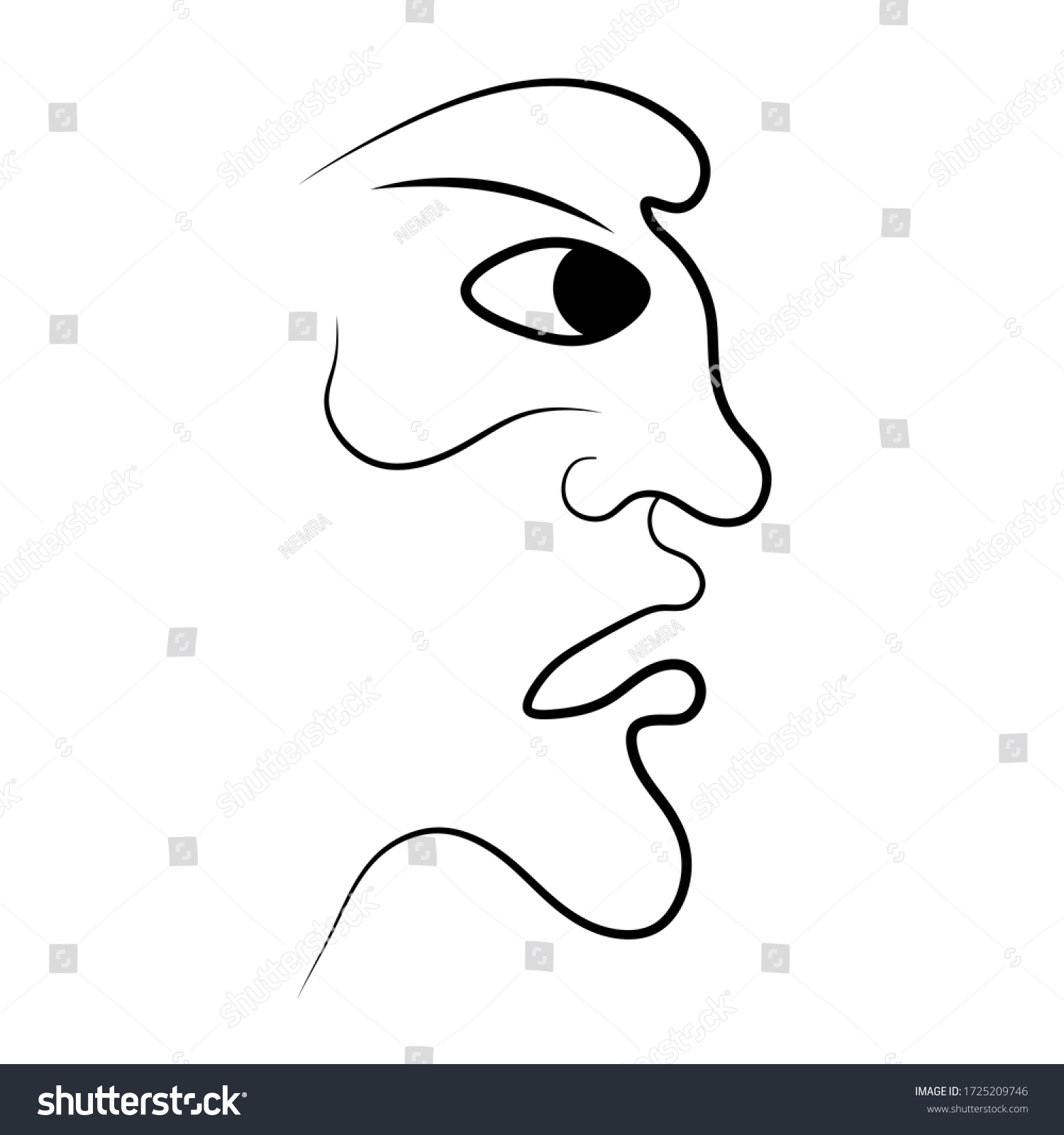 Angry Face Illustration Drawing Vector Stock Vector (Royalty Free ...