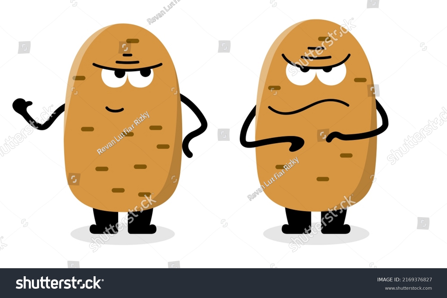 Angry Face Potato Character Vector Stock Vector (Royalty Free ...