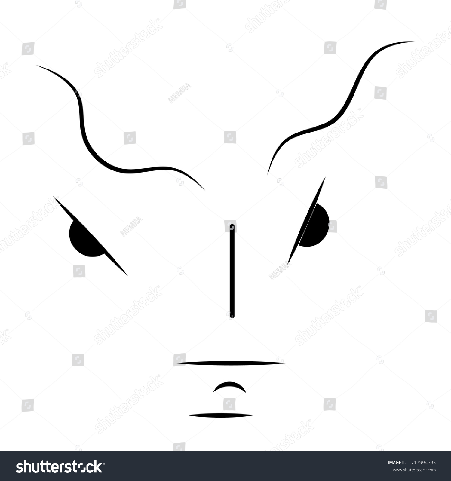 Angry Face Vector Clipart Design Stock Vector (Royalty Free) 1717994593
