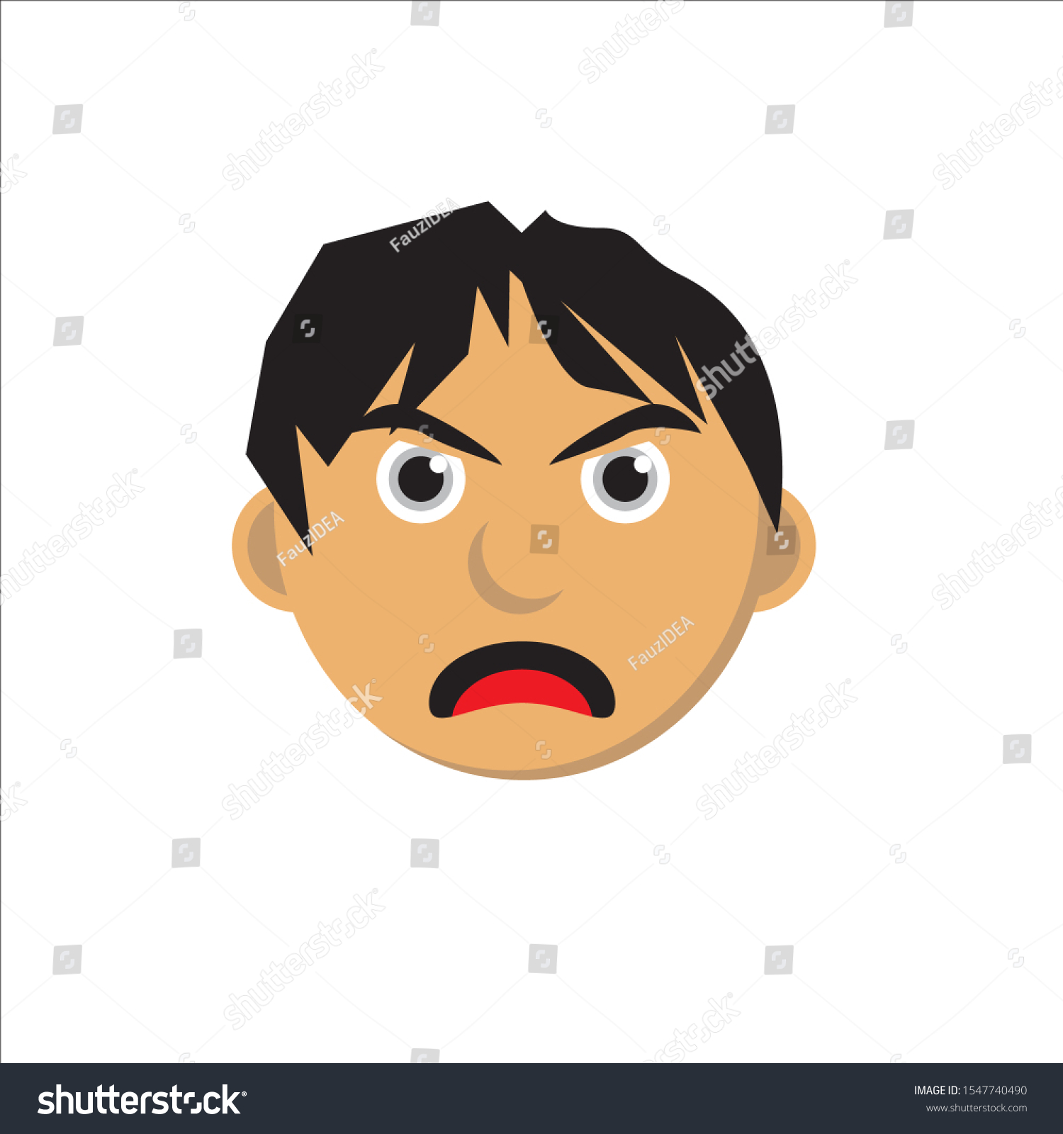 Angry Faces Characters Isolated Vector Illustration Stock Vector ...