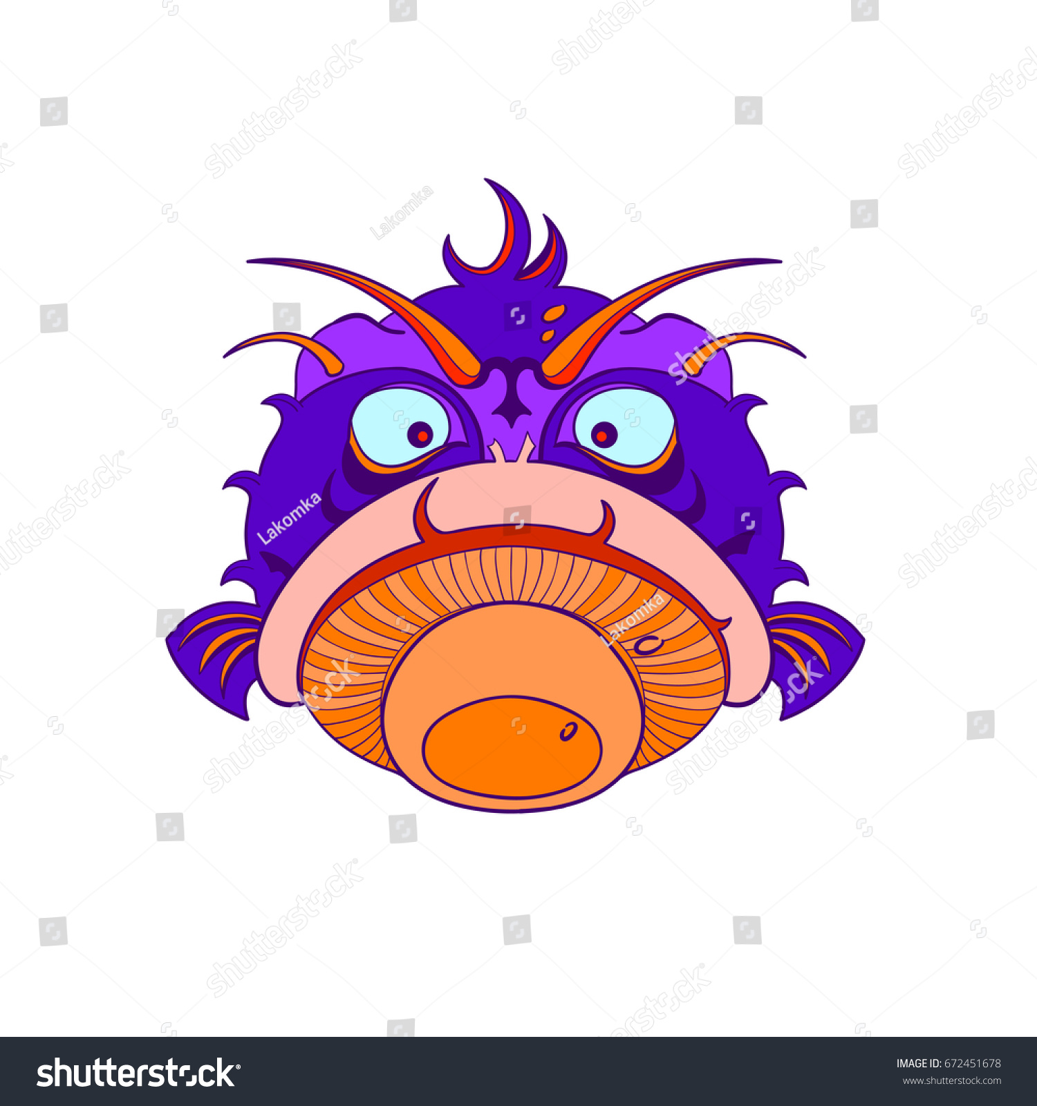 Angry Fish Inflated By Selfimportance Vector: vector de stock (libre de ...