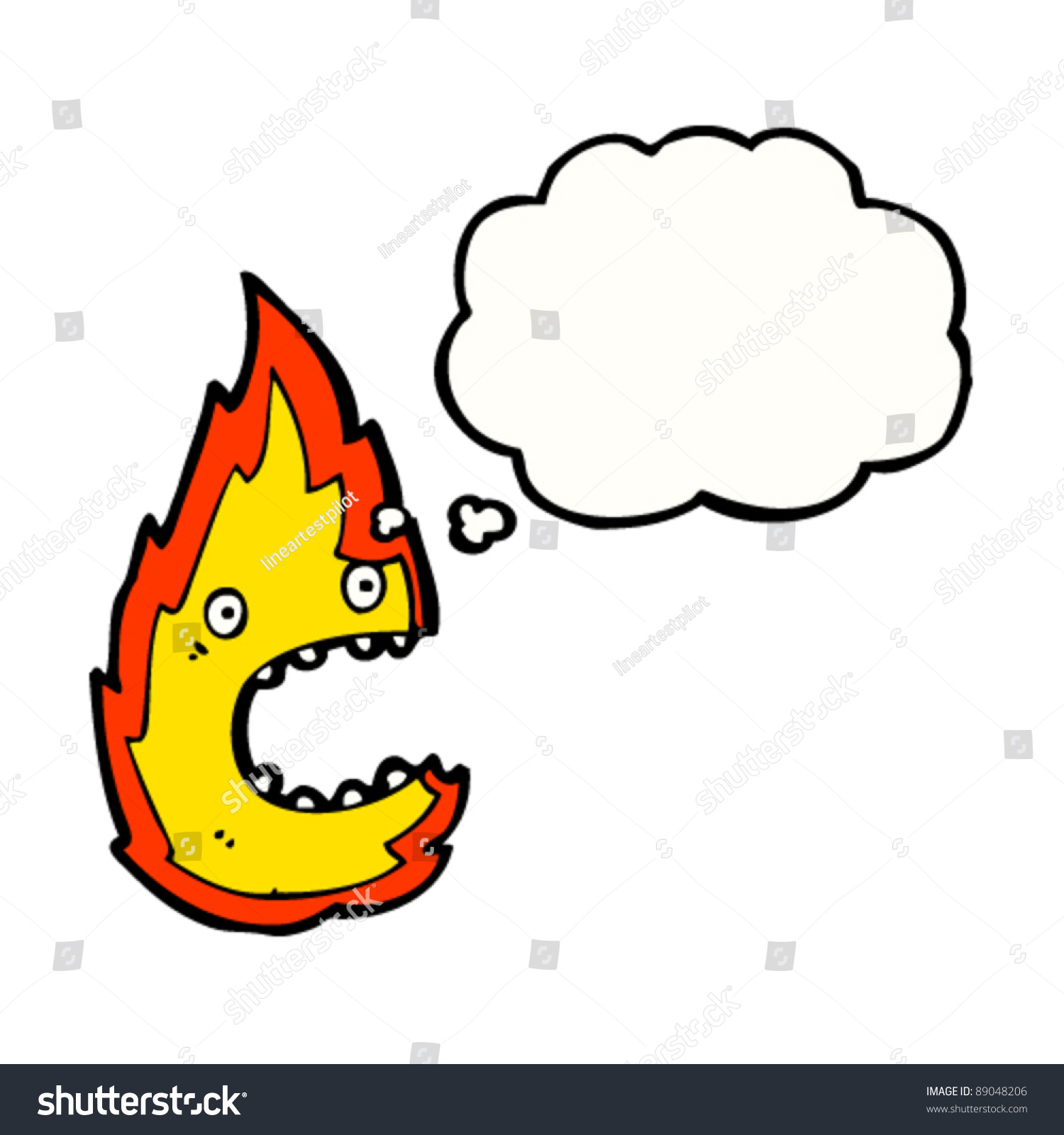 Angry Flame Cartoon Stock Vector (Royalty Free) 89048206