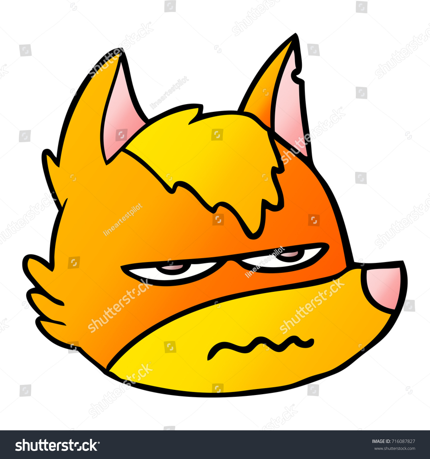 Angry Fox Cartoon Character Stock Vector (Royalty Free) 716087827 ...
