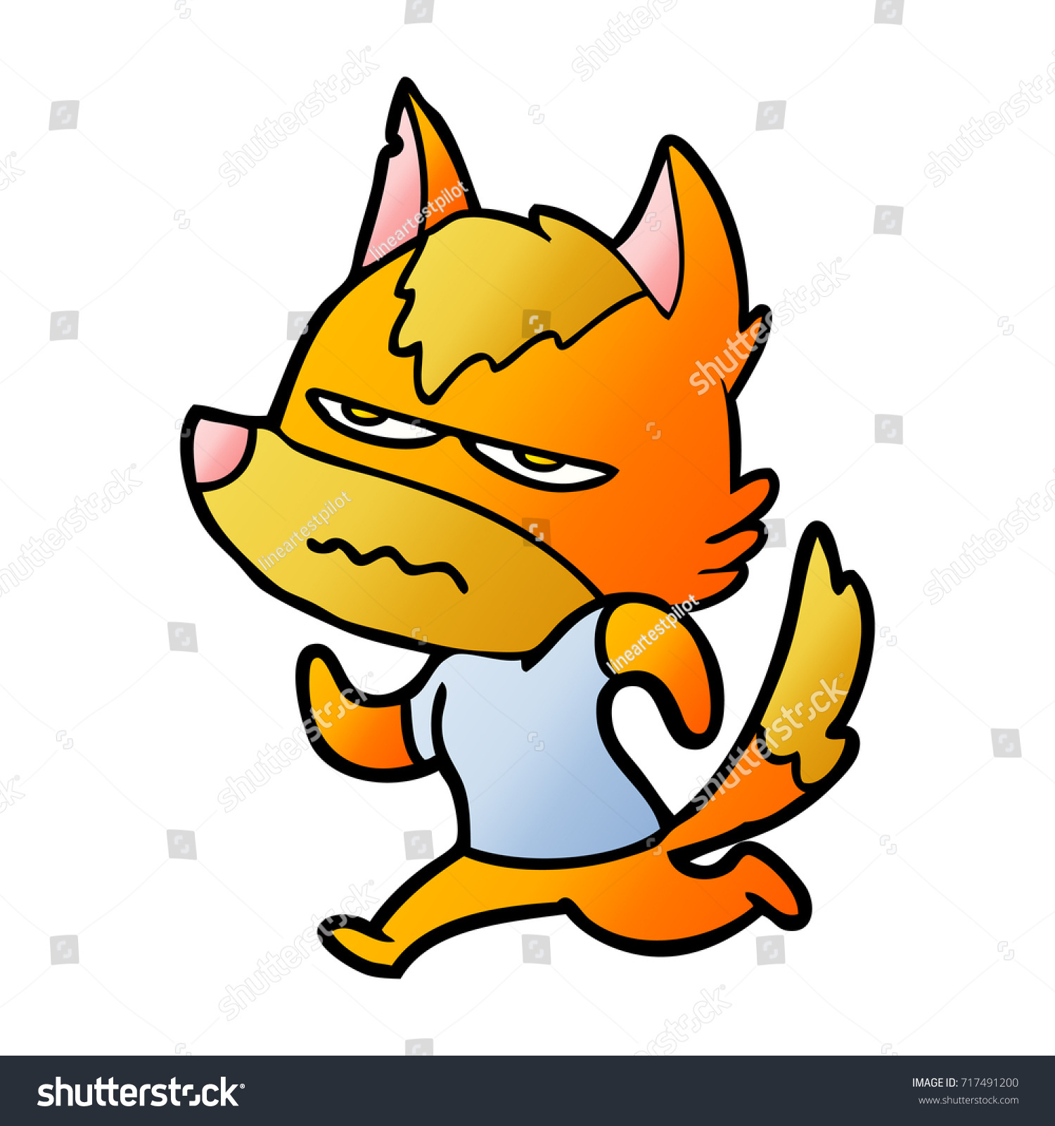 Angry Fox Cartoon Character Stock Vector (Royalty Free) 717491200 ...