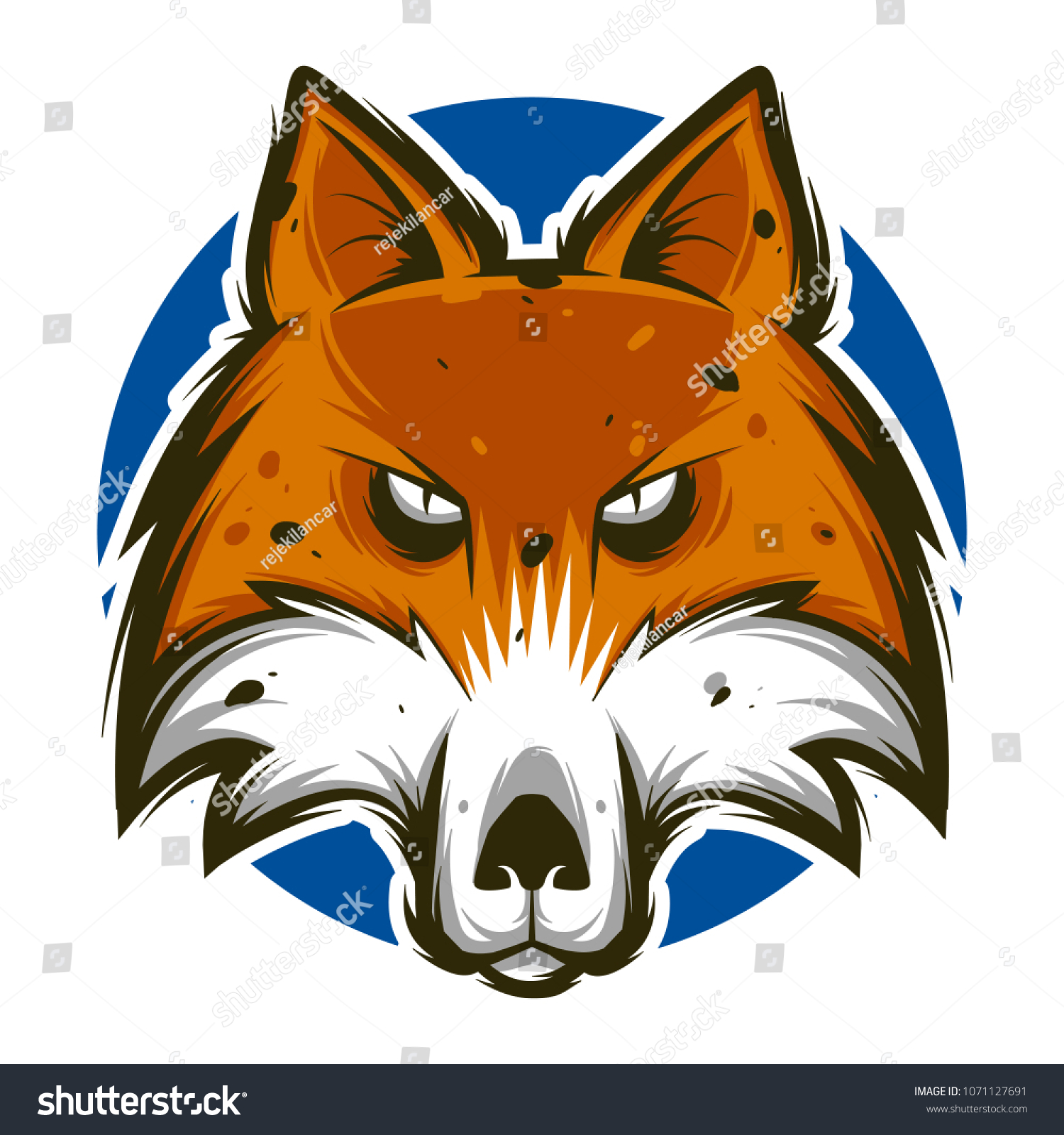 Angry Fox Head Mascot Stock Vector (Royalty Free) 1071127691 | Shutterstock