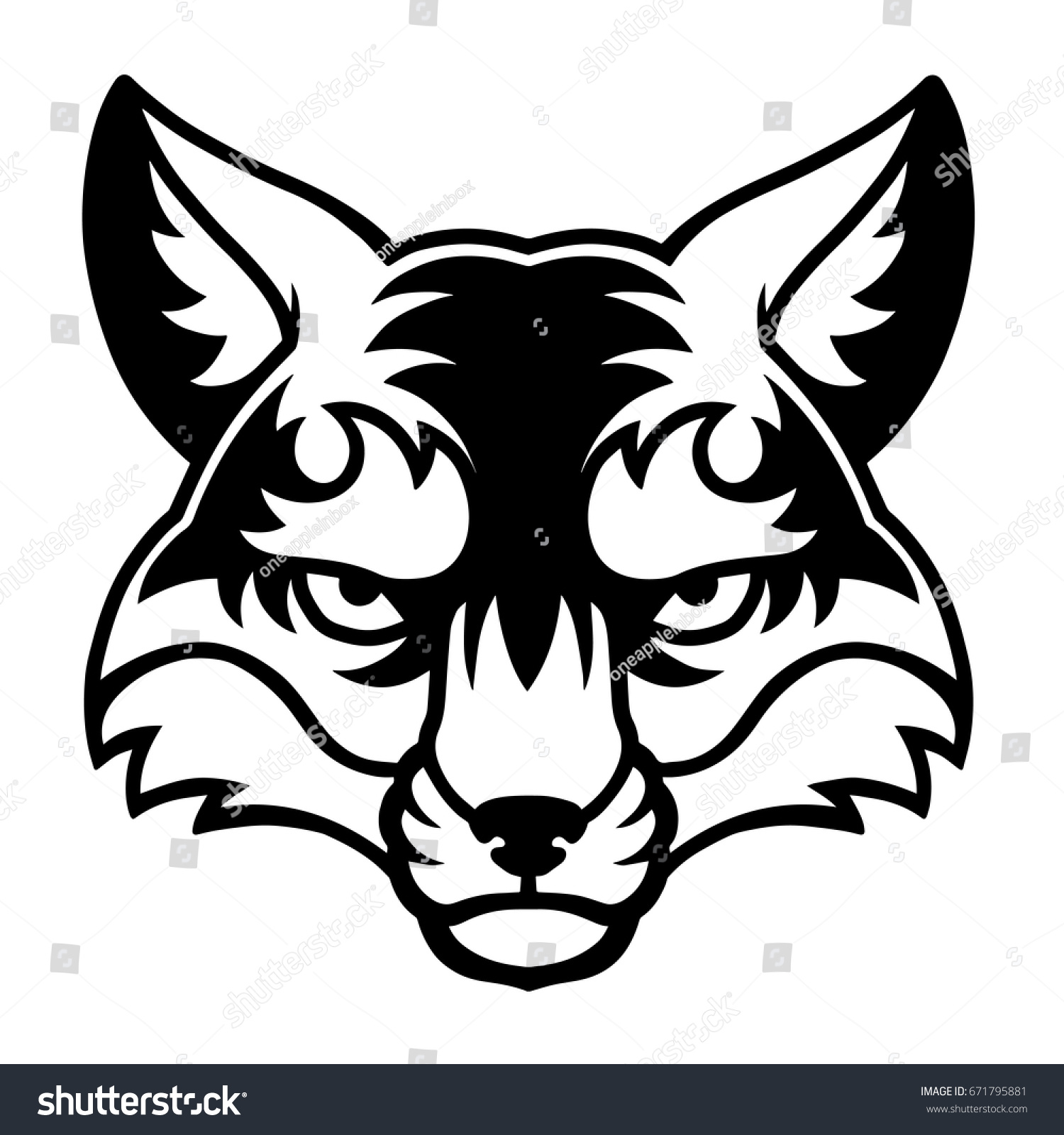 Angry Fox Head Mascot Logo Stock Vector (Royalty Free) 671795881