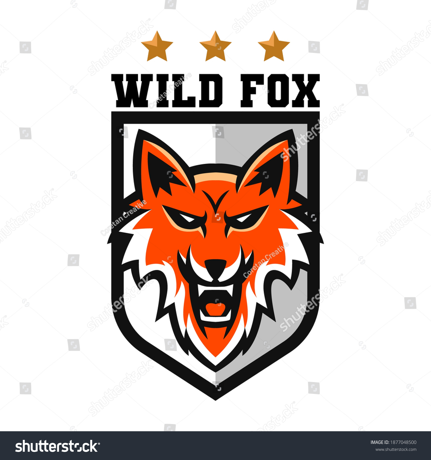 Angry Fox Head Mascot Logo Design Stock Vector (Royalty Free ...