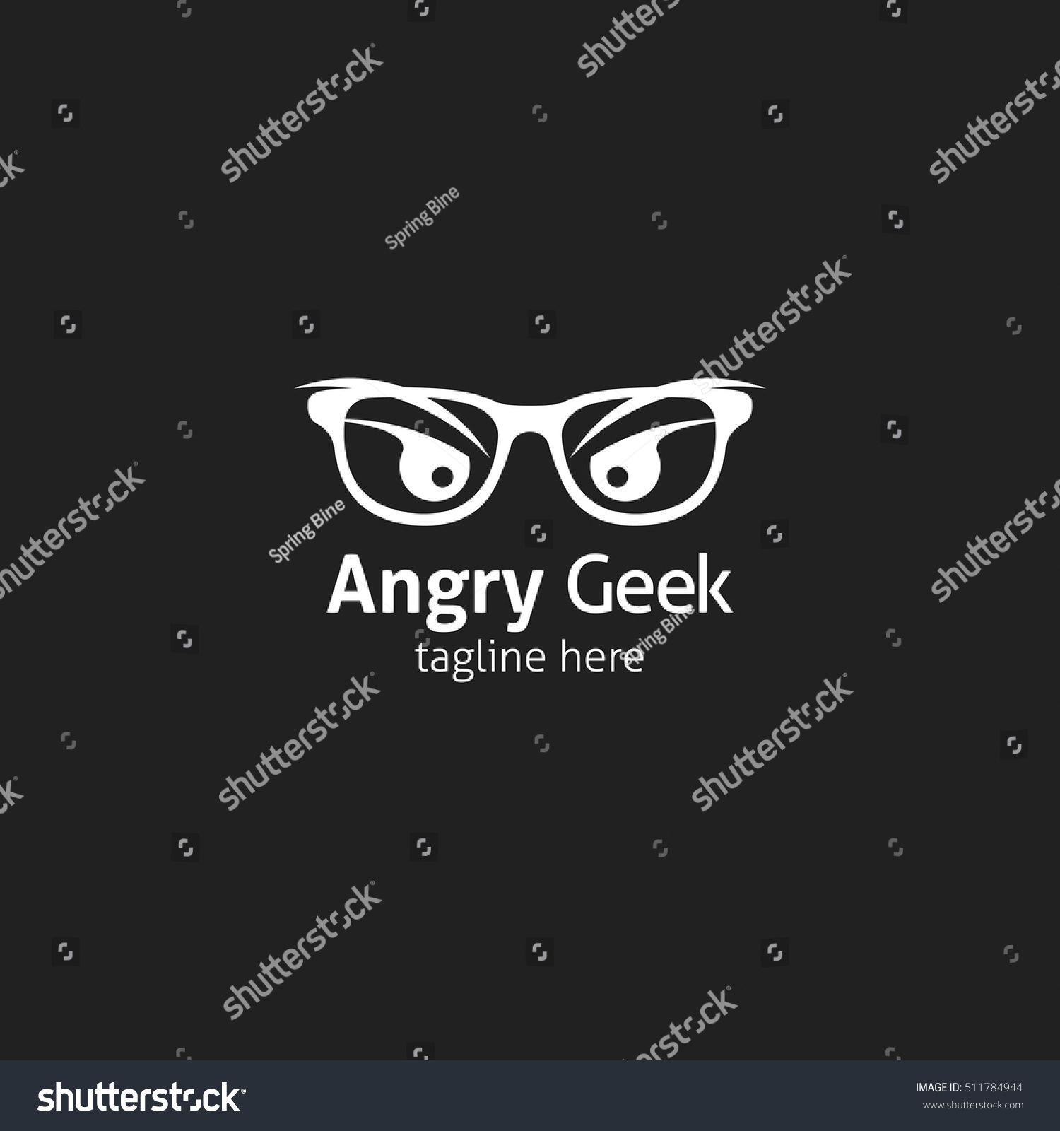 Angry Geek Logo Design Template Vector Stock Vector (Royalty Free ...