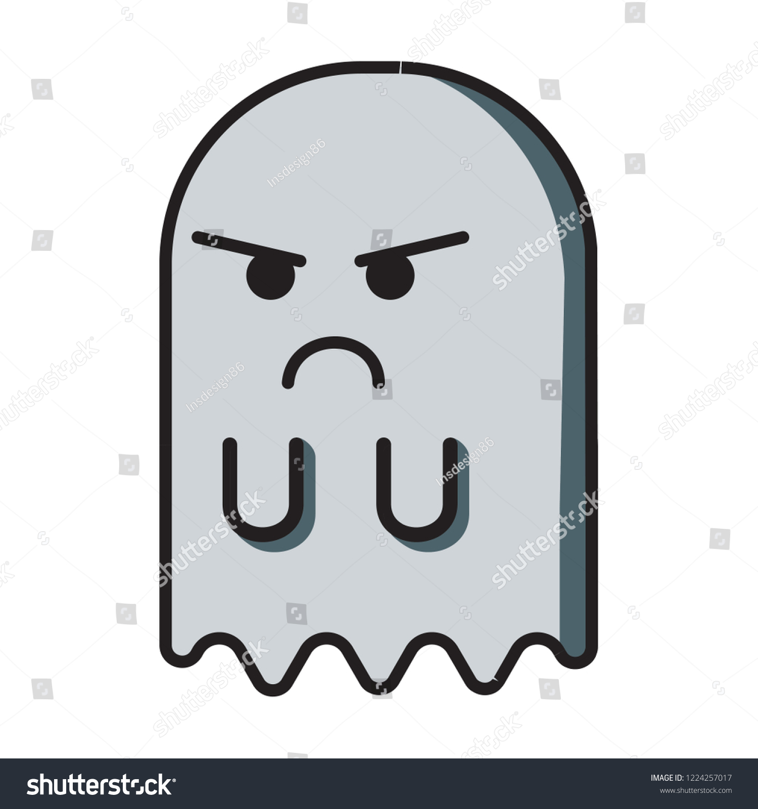 Angry Ghost Emoticon Vector Modern Concept Stock Vector (Royalty Free ...