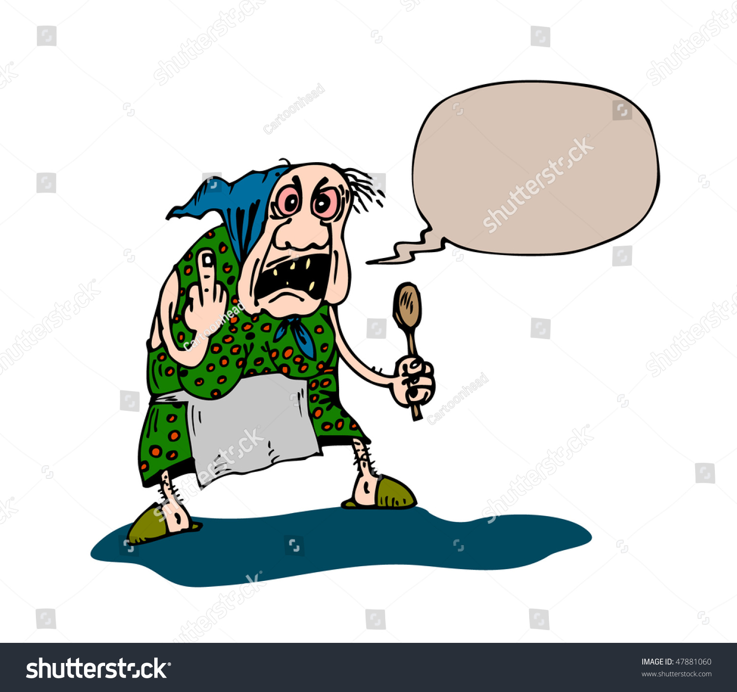 Angry Grandma Stock Vector 47881060 - Shutterstock