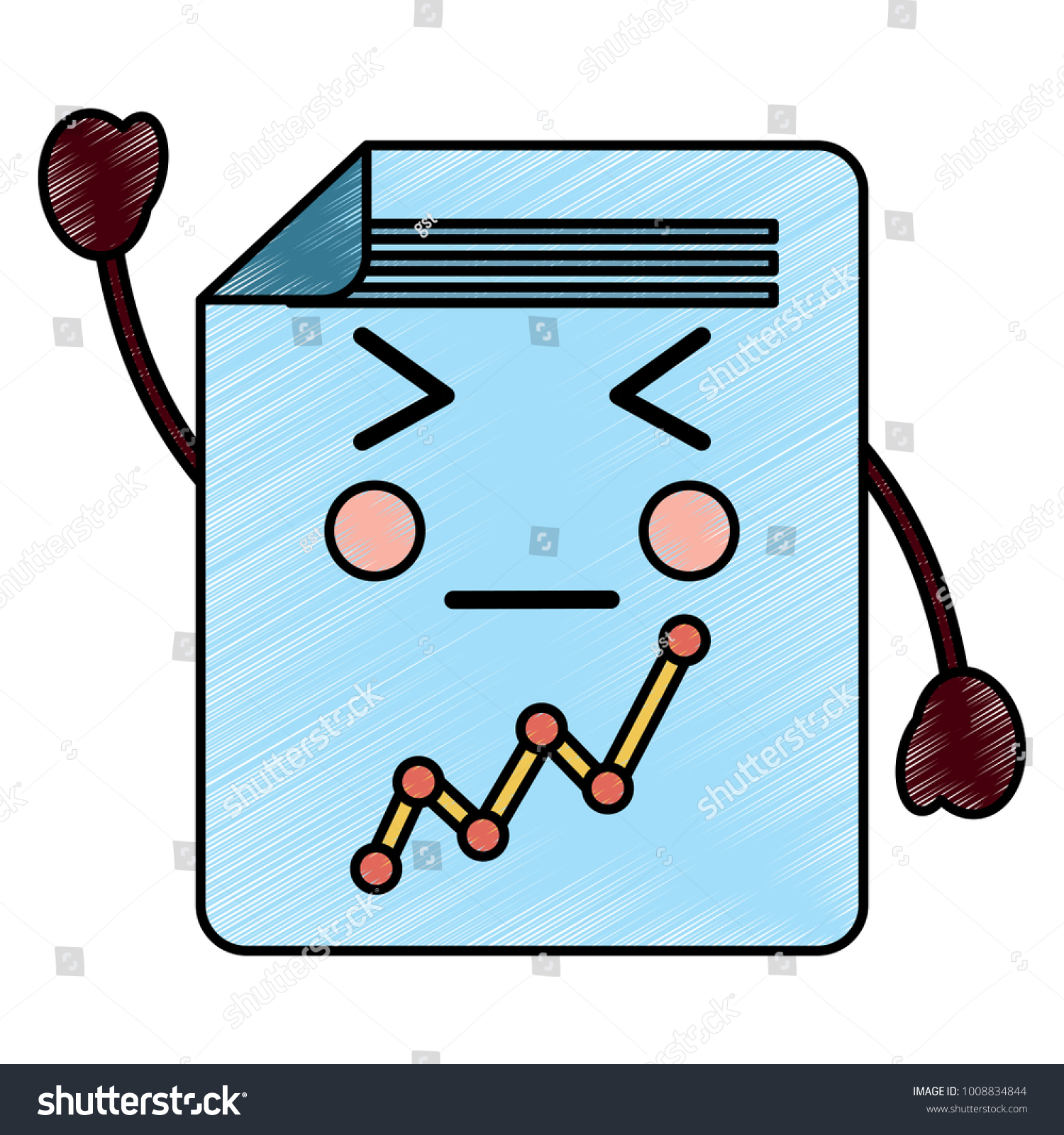 Angry Graph Chart Kawaii Icon Image Stock Vector (Royalty Free ...
