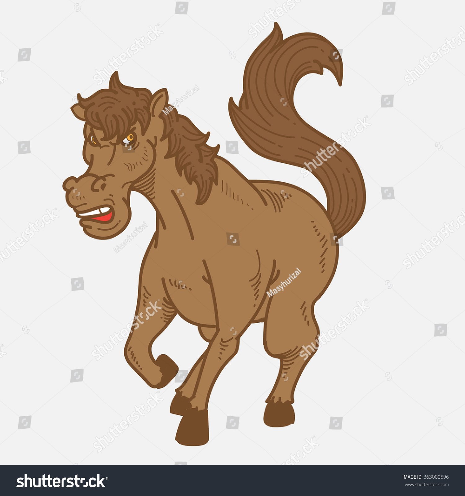 Angry Horse Stock Vector (Royalty Free) 363000596