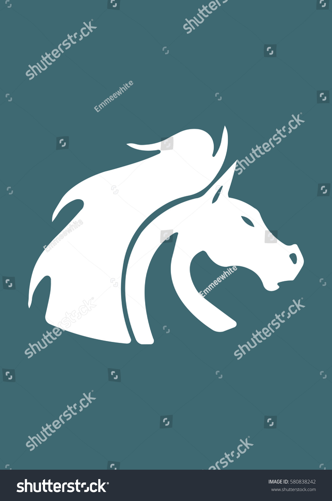 Angry Horse Face Icon Vector Stock Vector (Royalty Free) 580838242