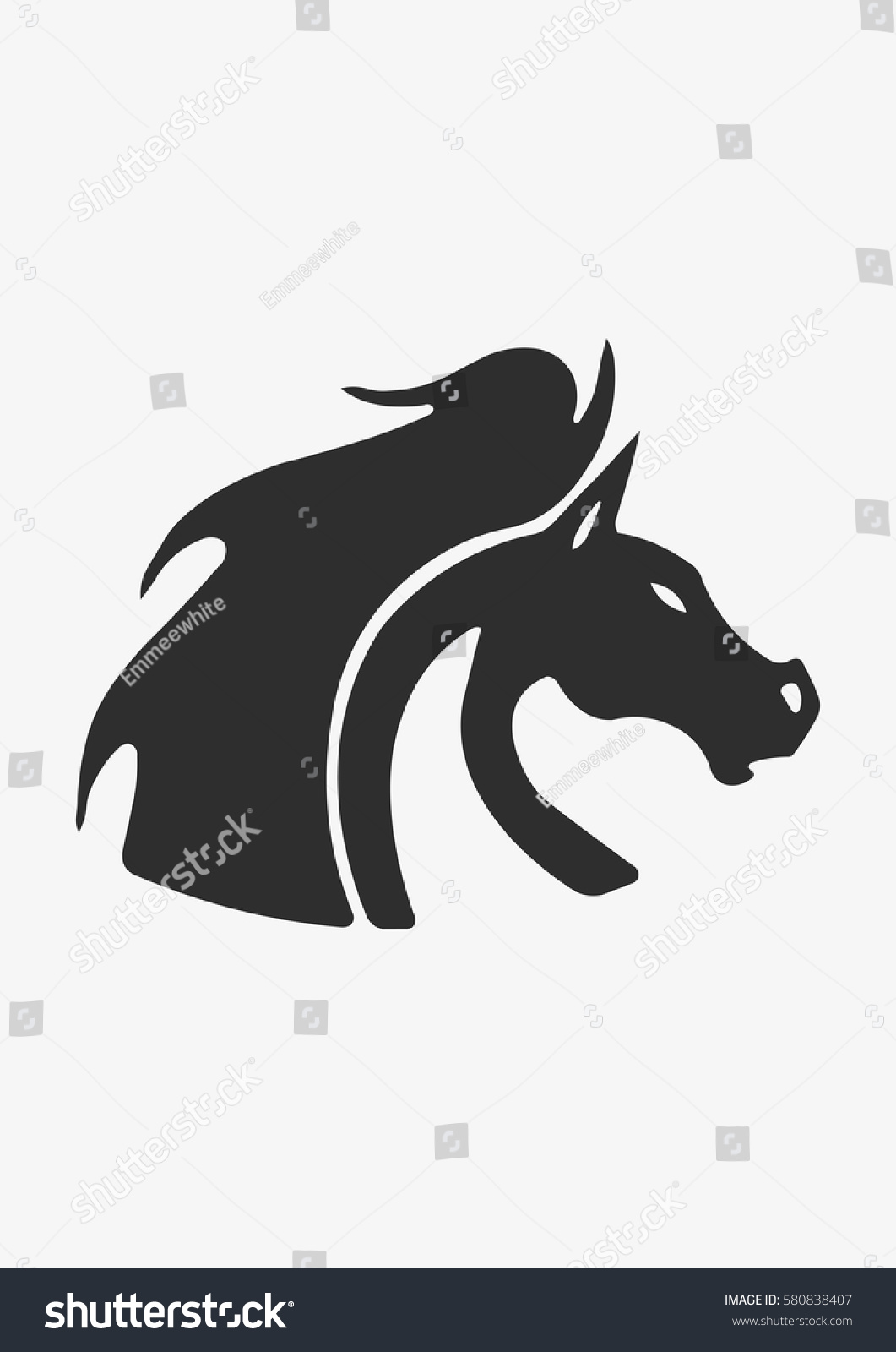 Angry Horse Face Icon Vector Stock Vector 580838407 - Shutterstock