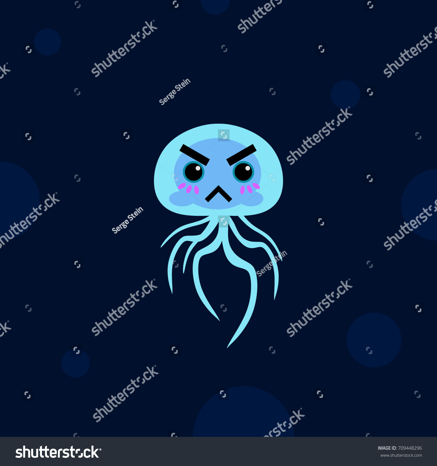 Angry Jellyfish Vector Illustration Stock Vector (Royalty Free ...